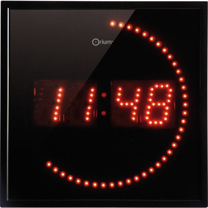 Horloge à LED - STUDIO - Orium - 2 en 1 - Led rouge - Aluminium - 220 V ...