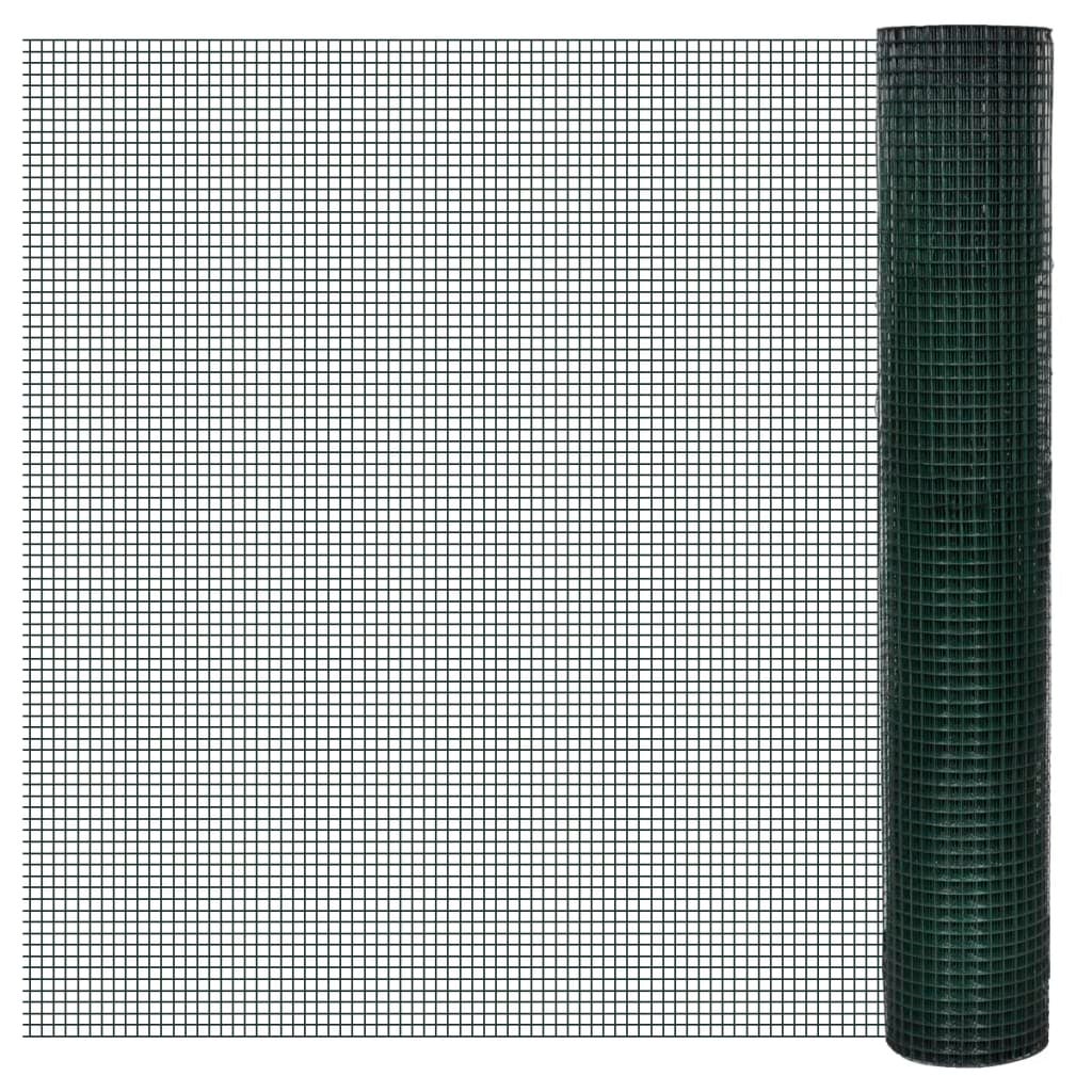 VidaXL Alambrada gallinero galvanizada recubrimiento PVC verde 10x1 m ...