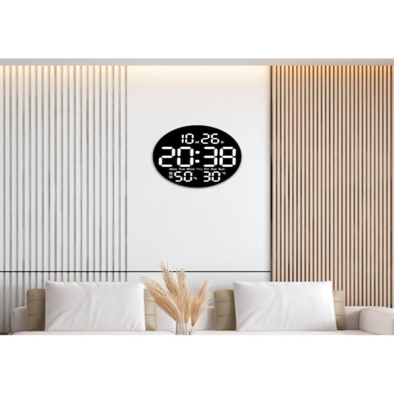 Reloj pared，Reloj de pared digital silencioso con control remoto de ...