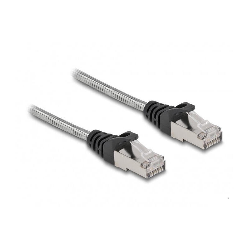 Delock 80249 c ble r seau RJ45 cat.6a m le vers m le s/ftp noir, 2 m, avec c ble brut cat.7 ...
