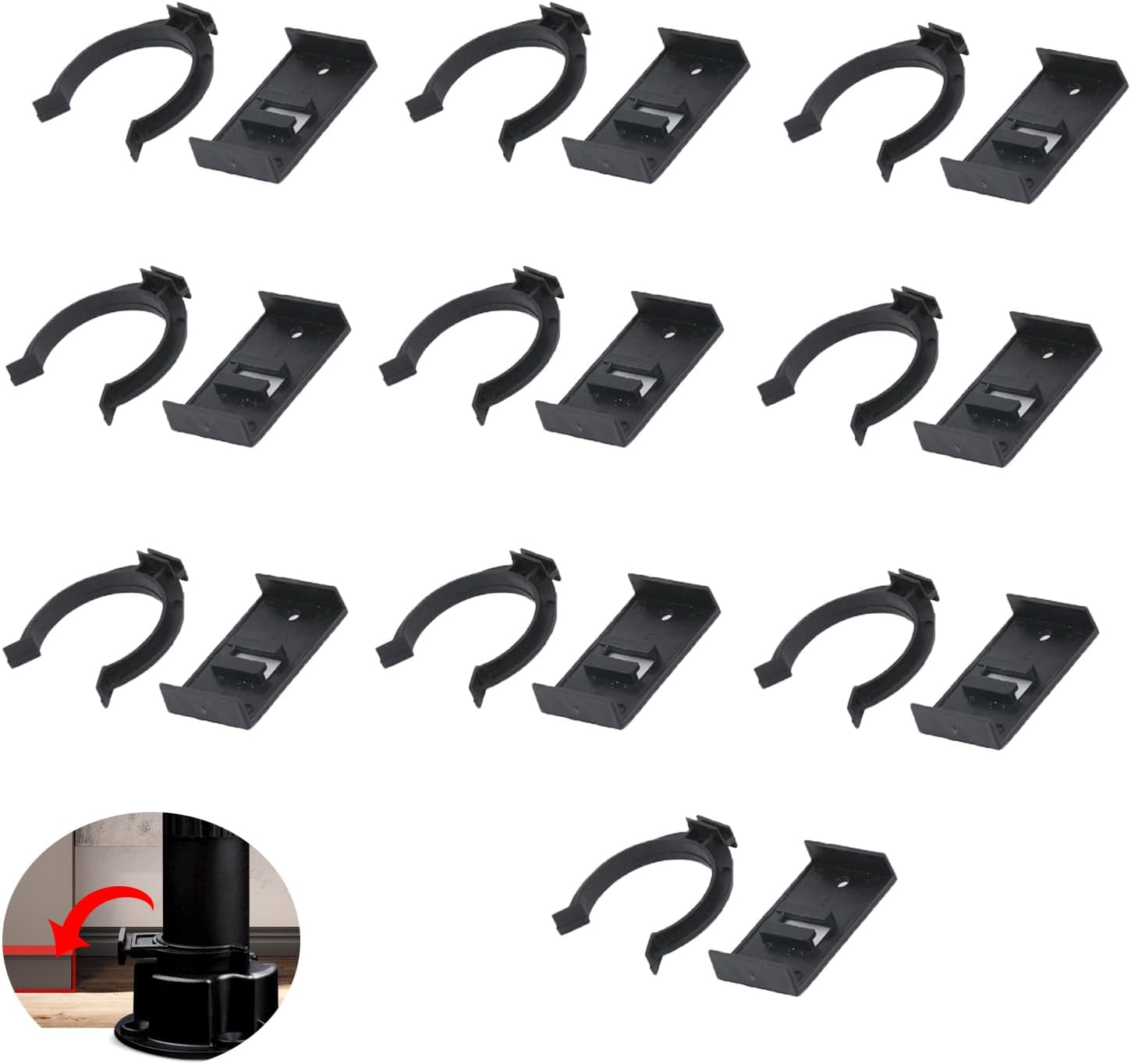 Lot de 10 clips de fixation pour pieds de meuble réglables de 3,9 cm ...