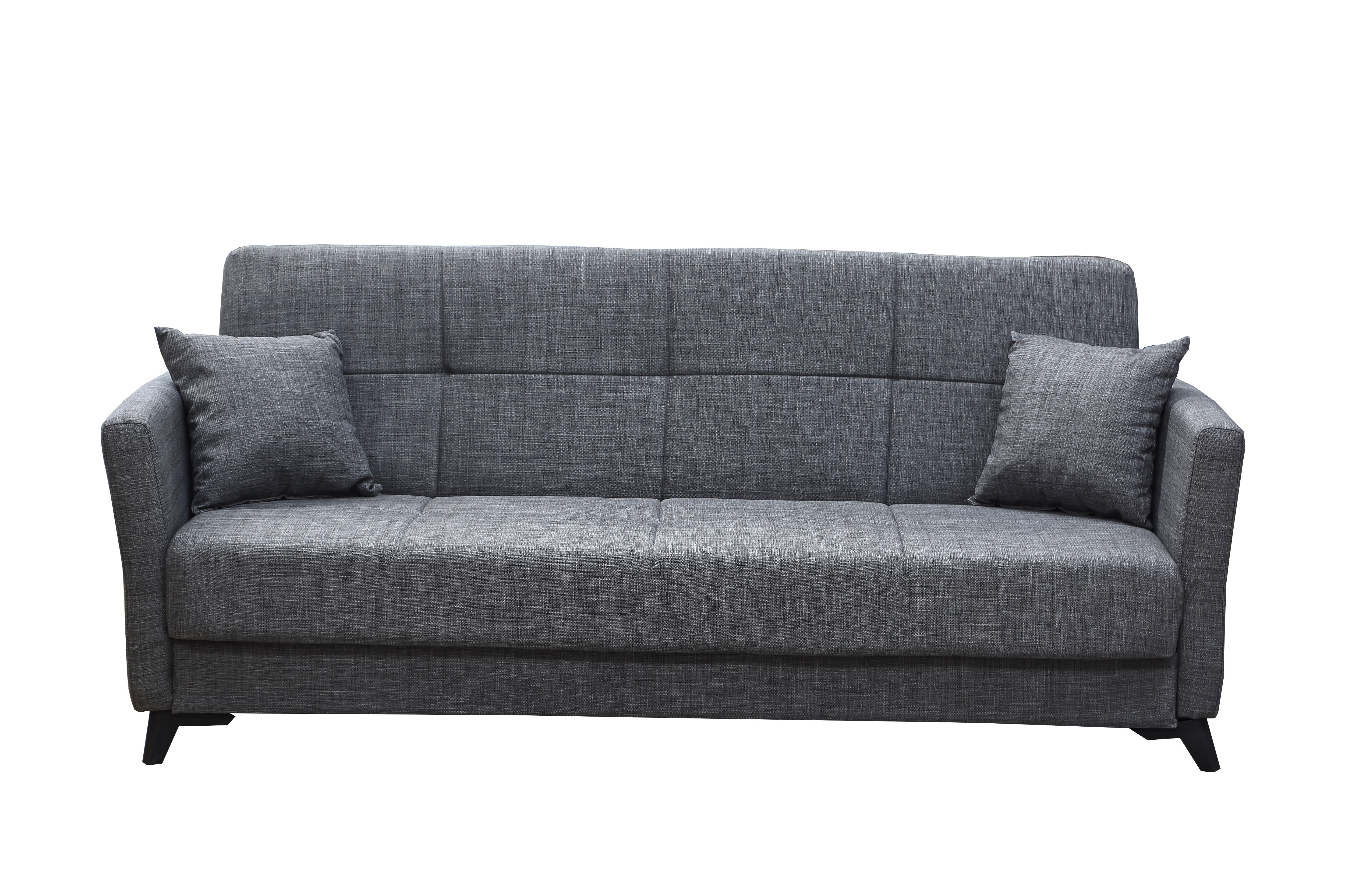 Canapé Lit Loren 3 Places en Velours Gris | Leroy Merlin