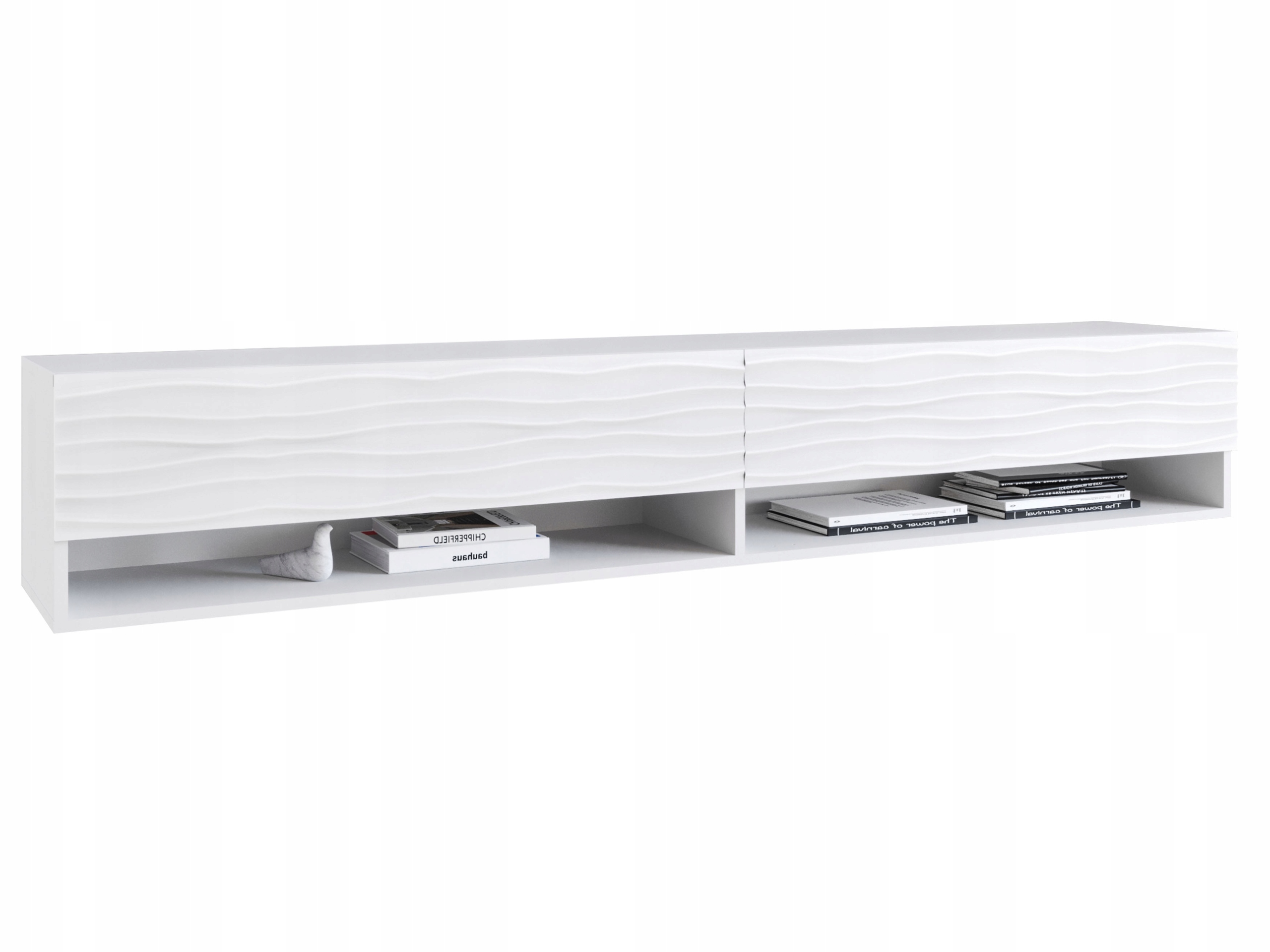 Meuble TV Lowboard A180 Blanc/Vague Blanc, Nombre de portes : 2 ...