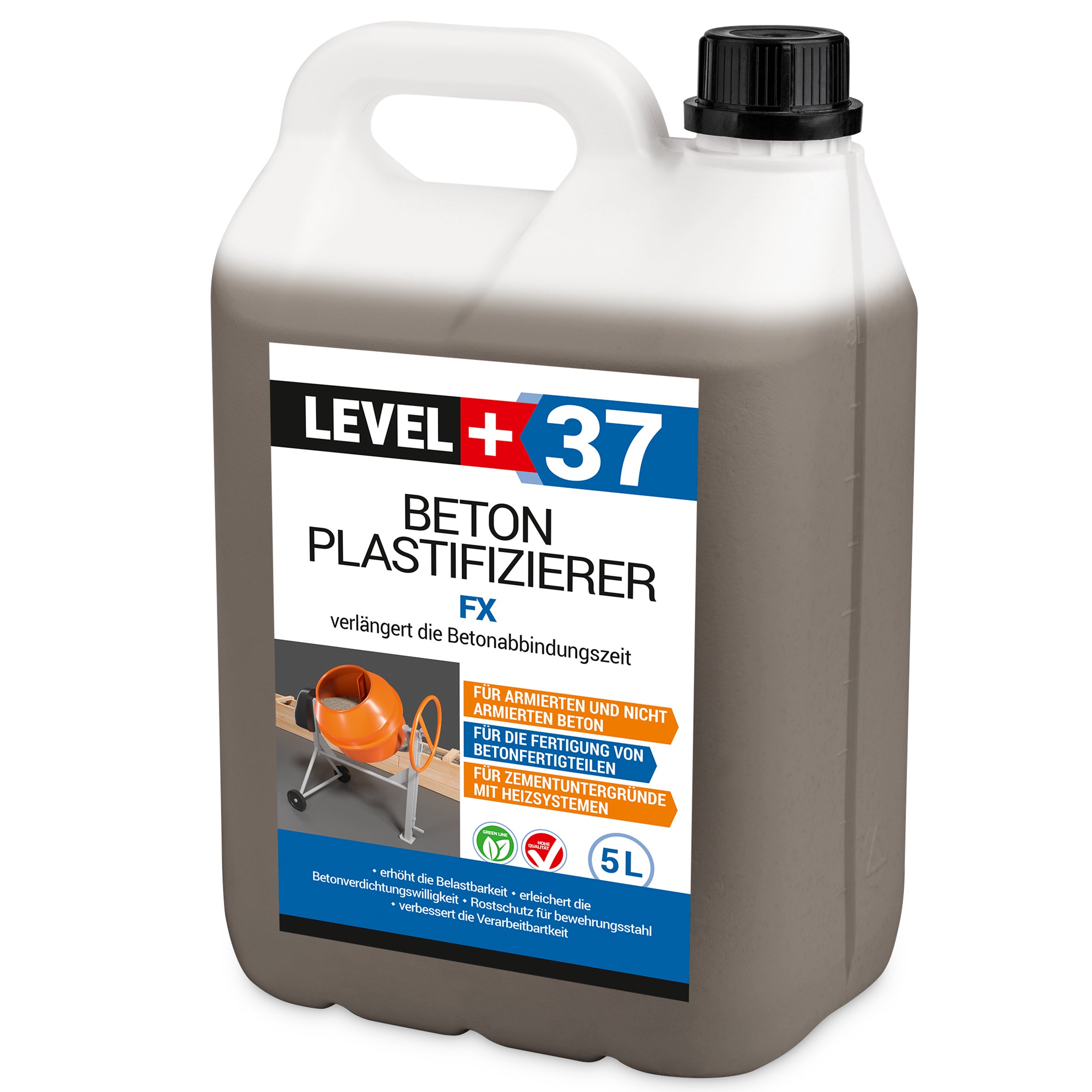 Plastifiant pour béton Adjuvant de chape Adjuvant de béton Plastifiant L+37 - 5L | Leroy Merlin