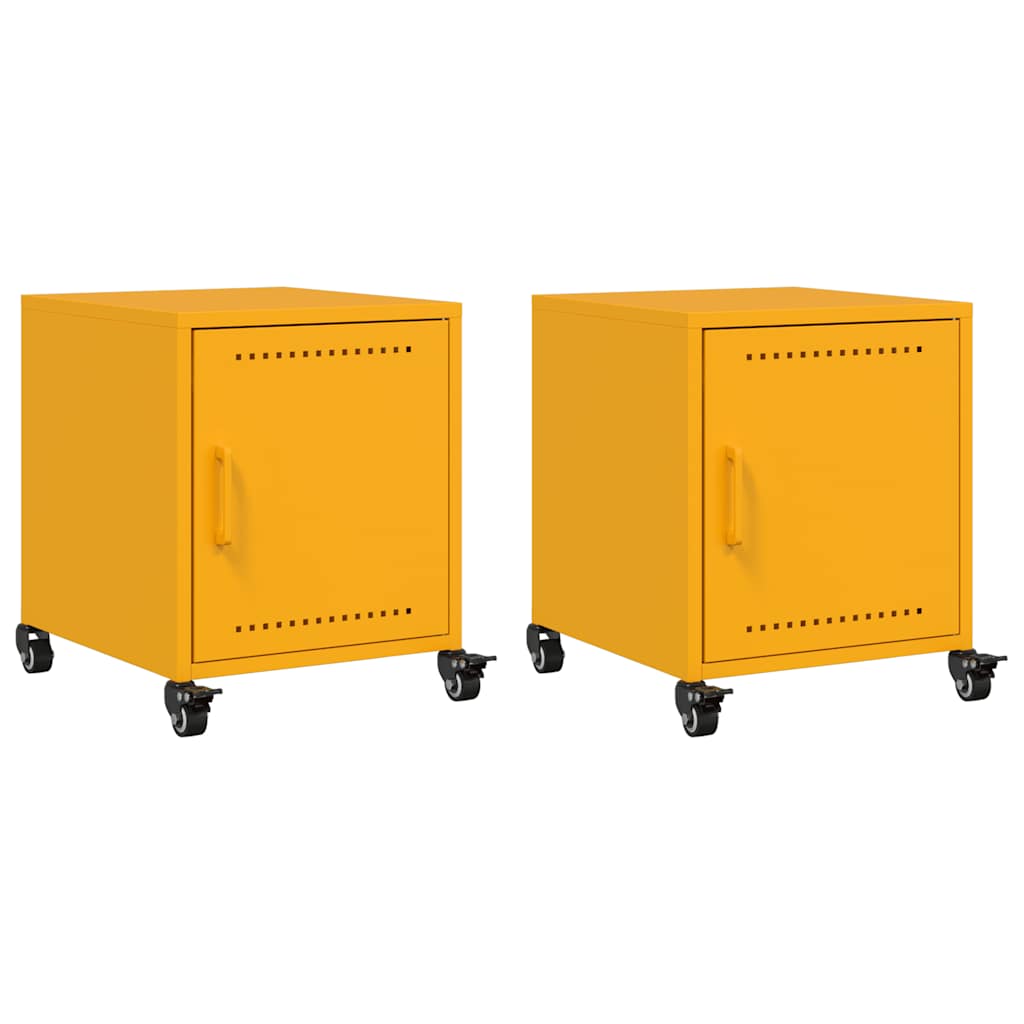 Comodini 2 pz Giallo Senape 36x39x43,5 cm in Acciaio | Leroy Merlin