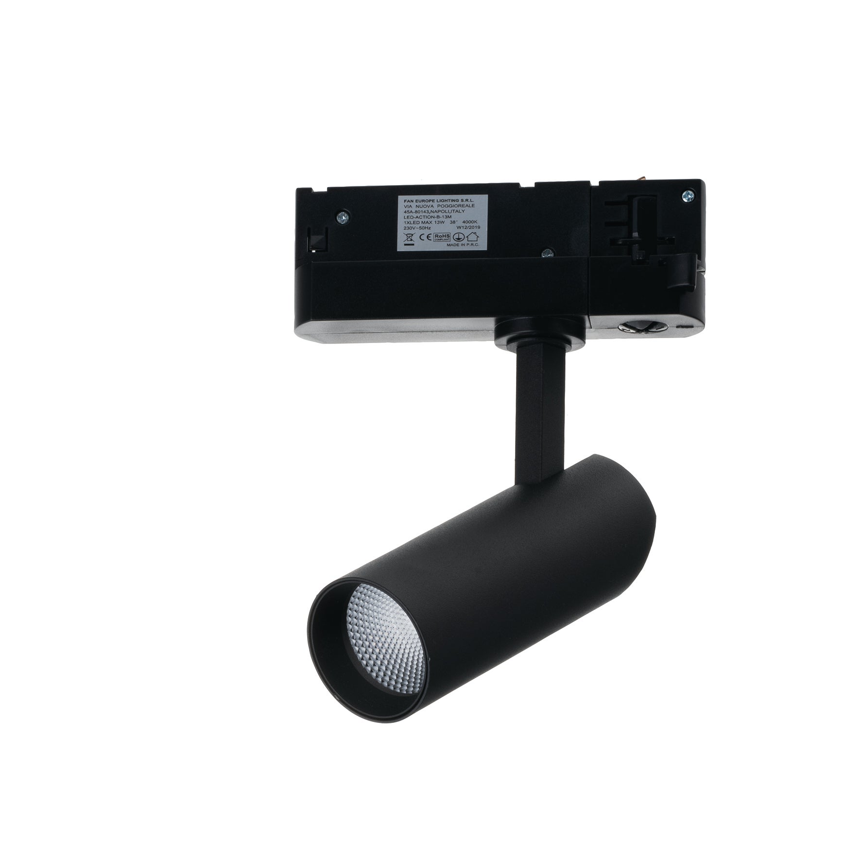 Phare LED ACTION noir avec adaptateur triphasé invisible LED 13 W 1300 ...