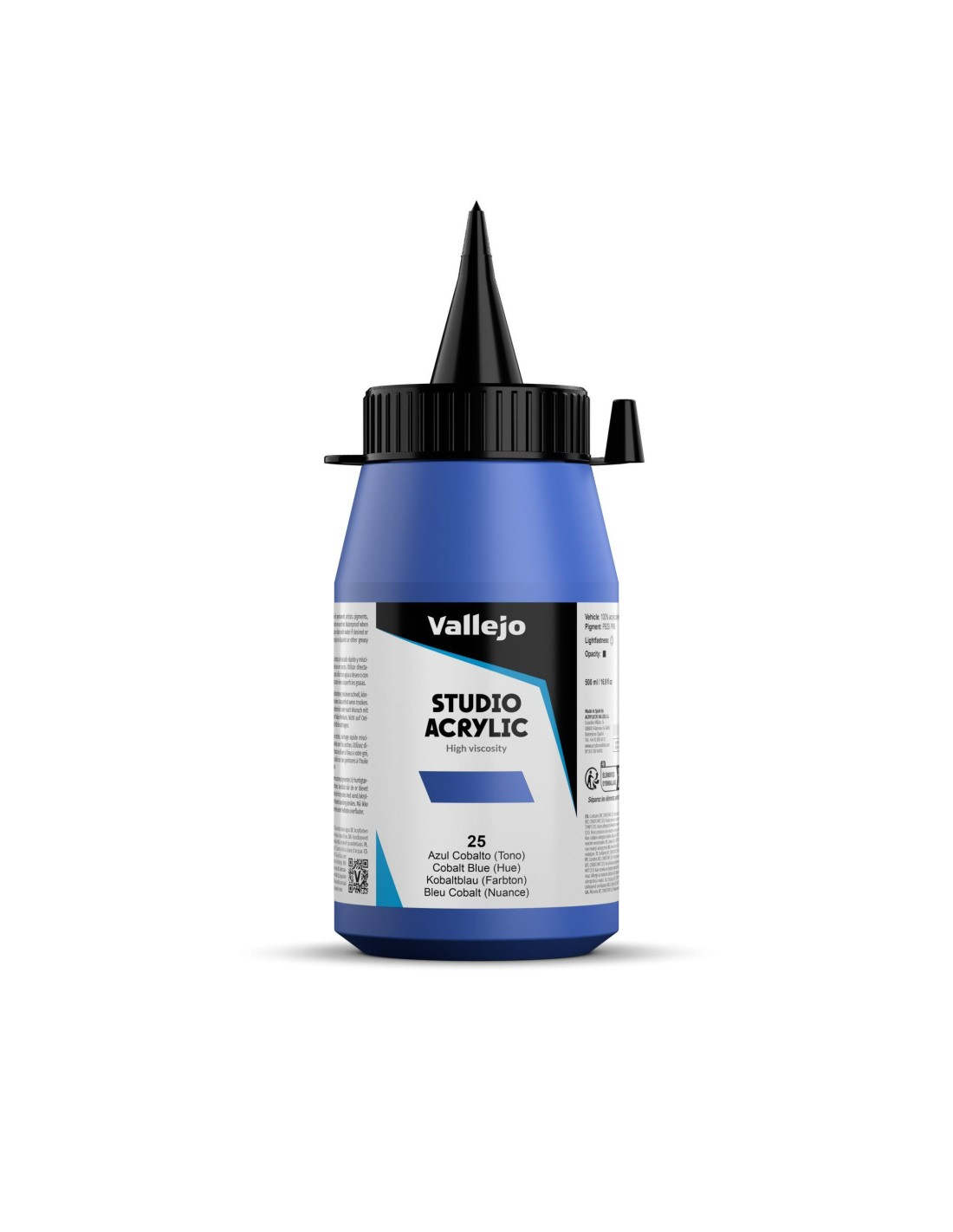 PINTURA ACRILICA VALLEJO STUDIO 500 ML - 25 Azul Cobalto (TONO) | Leroy ...