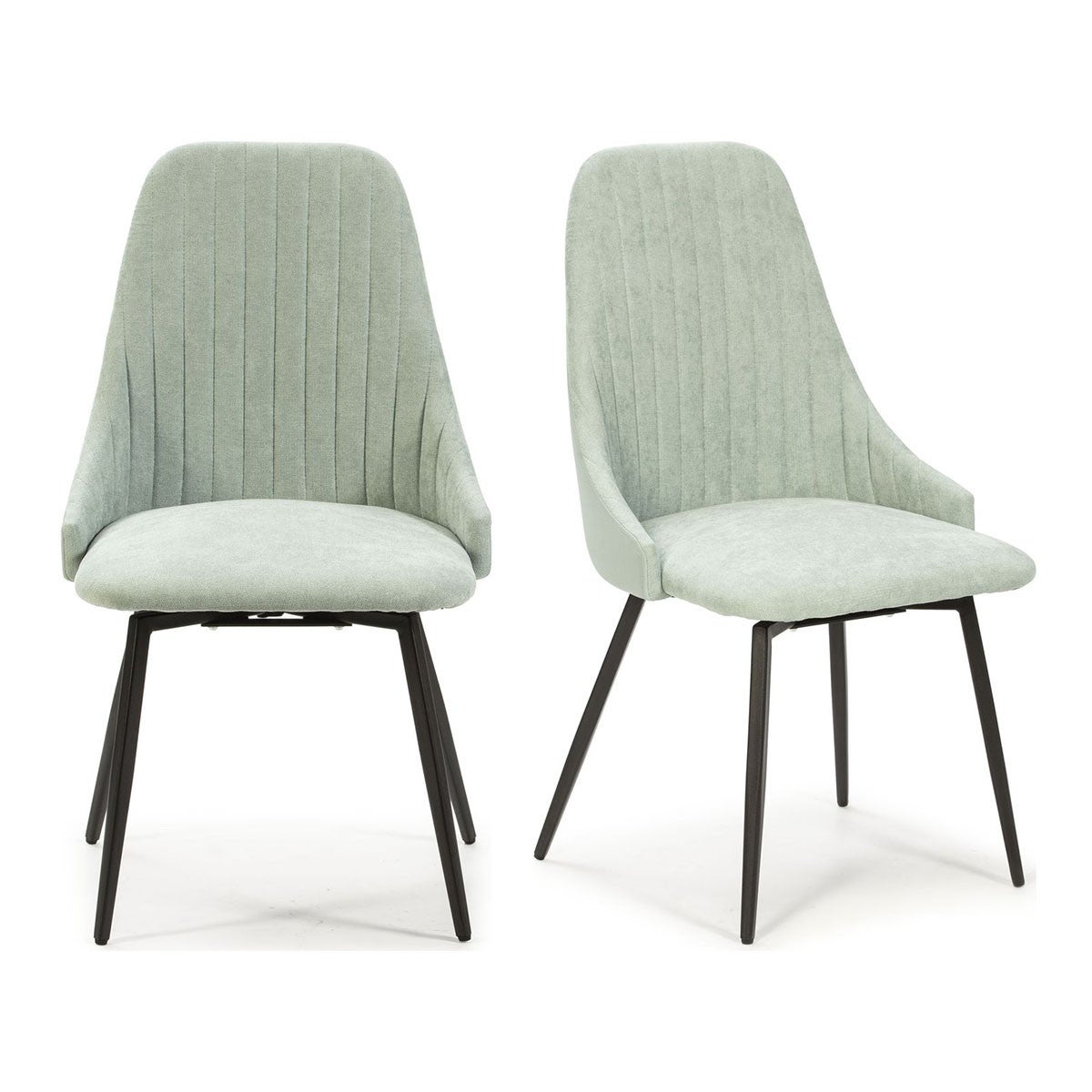 Lot de 2 chaises pivotantes en tissu bleu turquoise - Baia | Leroy Merlin