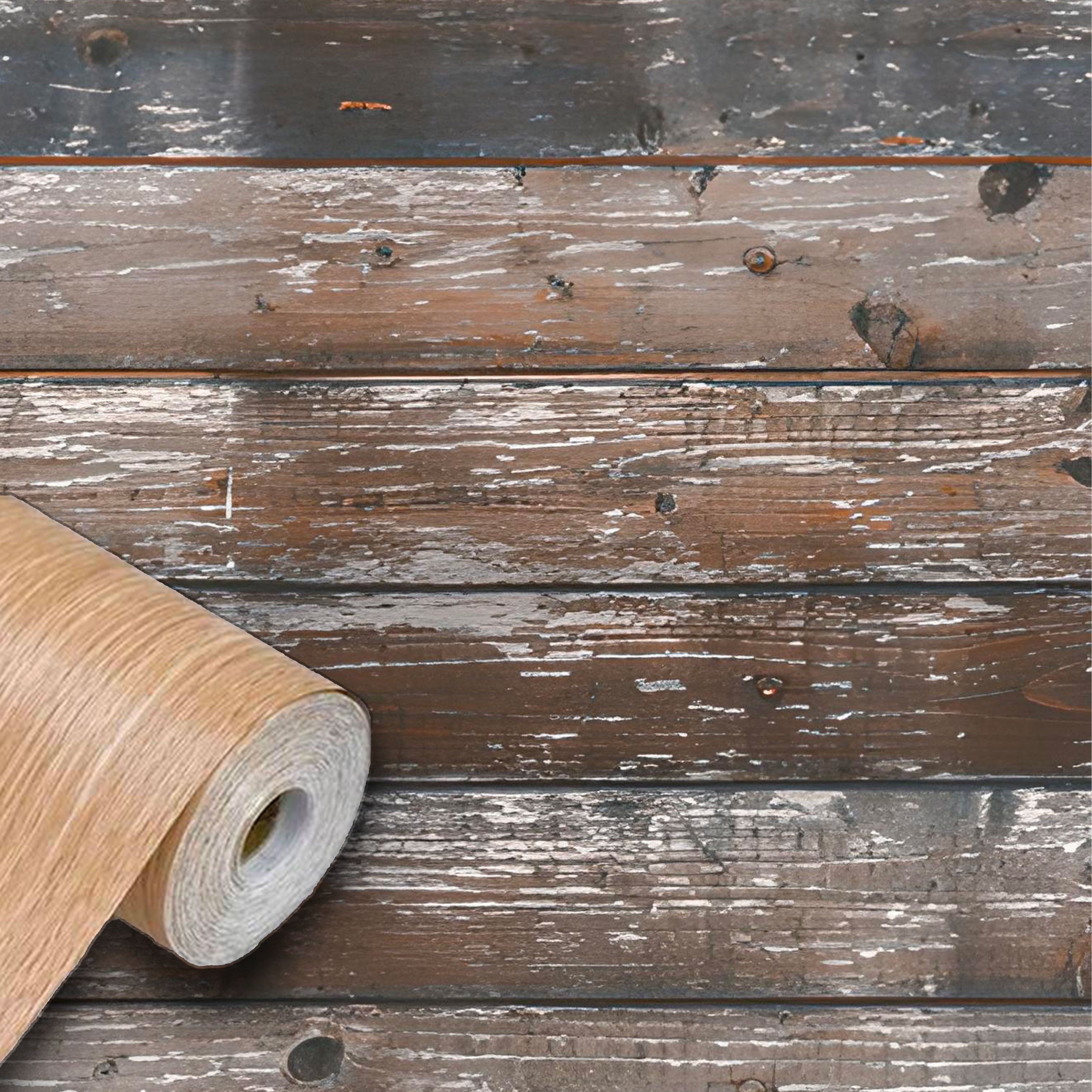 Rollo de 45cm x 15mt de film adhesivo efecto madera rustica 3d HD para ...