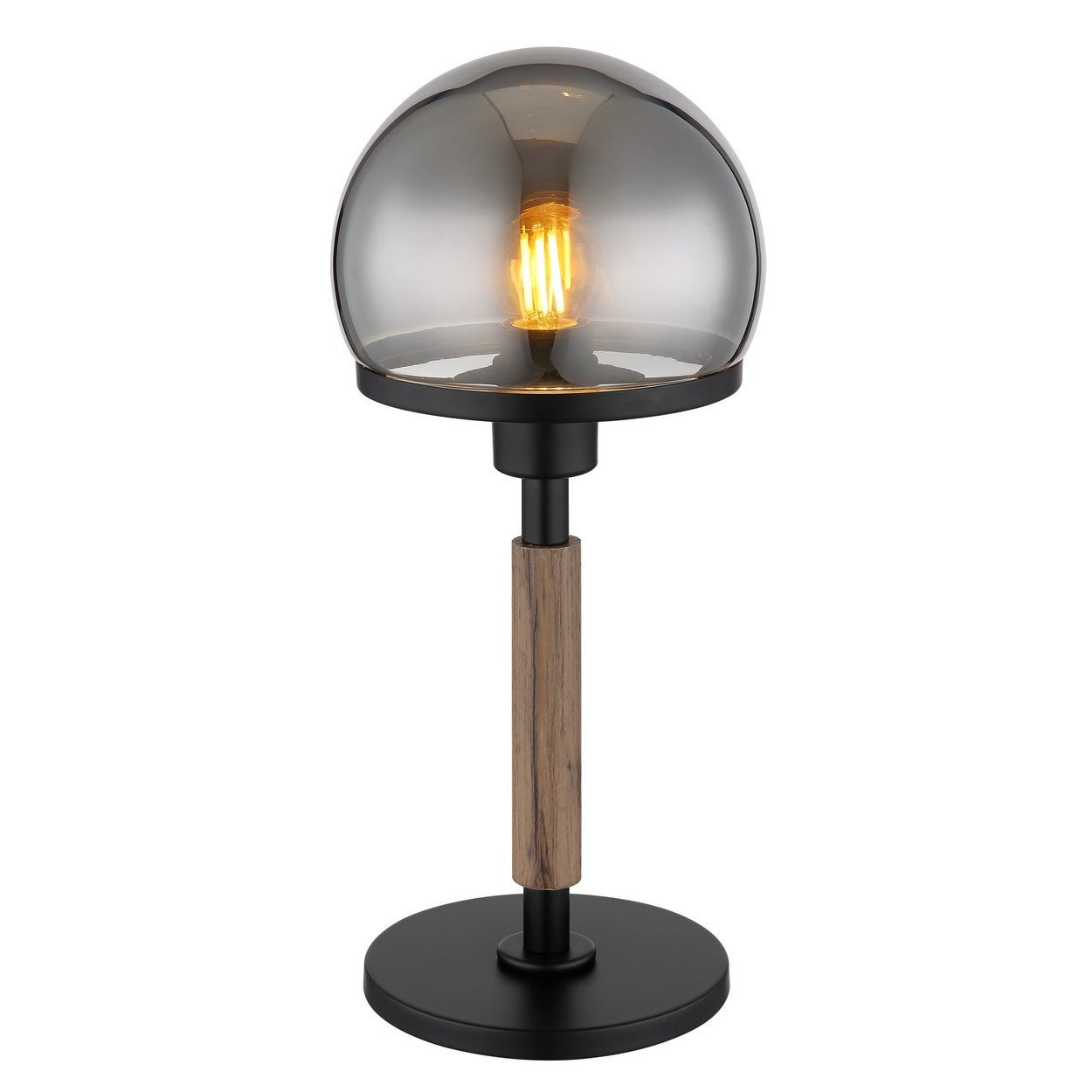 Globo Haku Lampe de table Globe, abat-jour en verre fumé noir mat, 1 culot E27 | Leroy Merlin