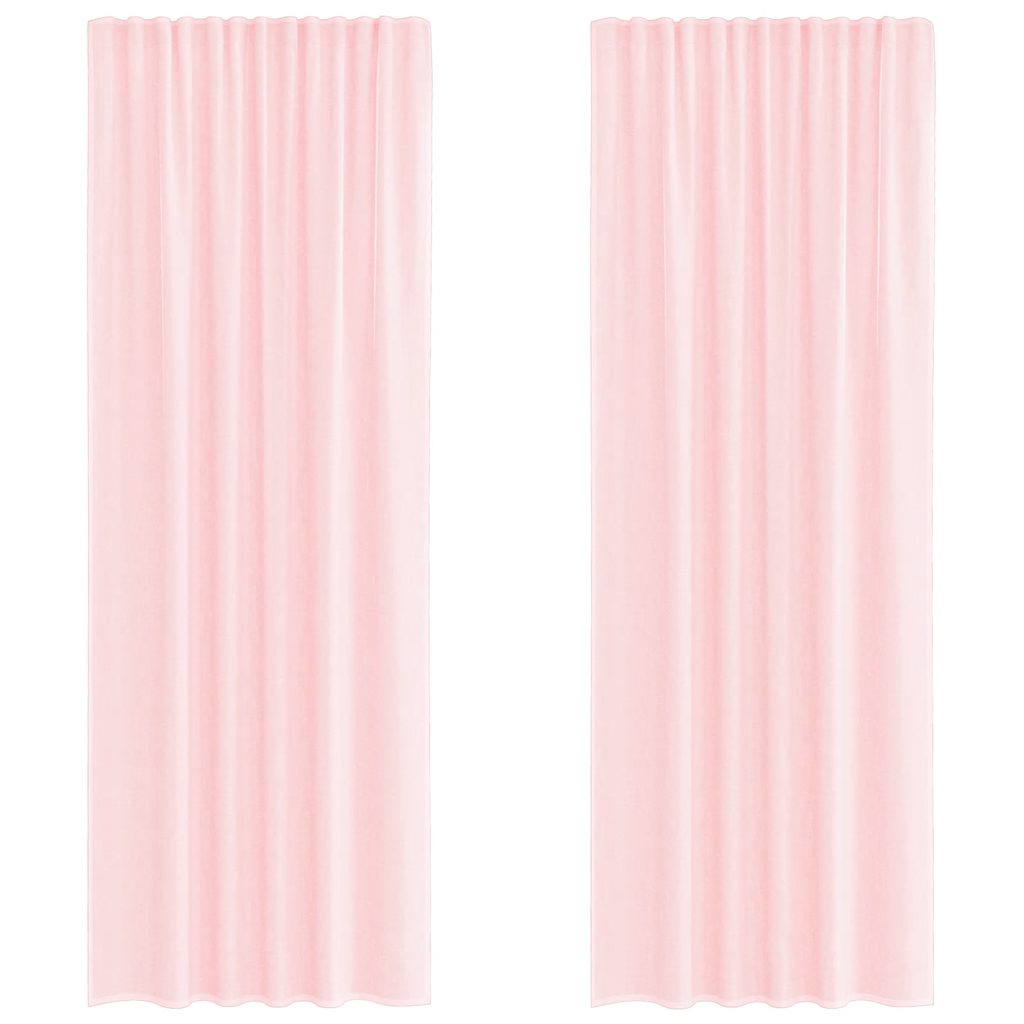 Rideaux en voile avec passe-tringles 2 pcs rose clair CFW51990 | Leroy ...