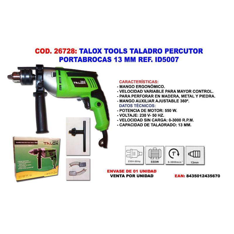 Talox tools taladro percutor 550 w portabrocas 13 mm id5007 | Leroy Merlin