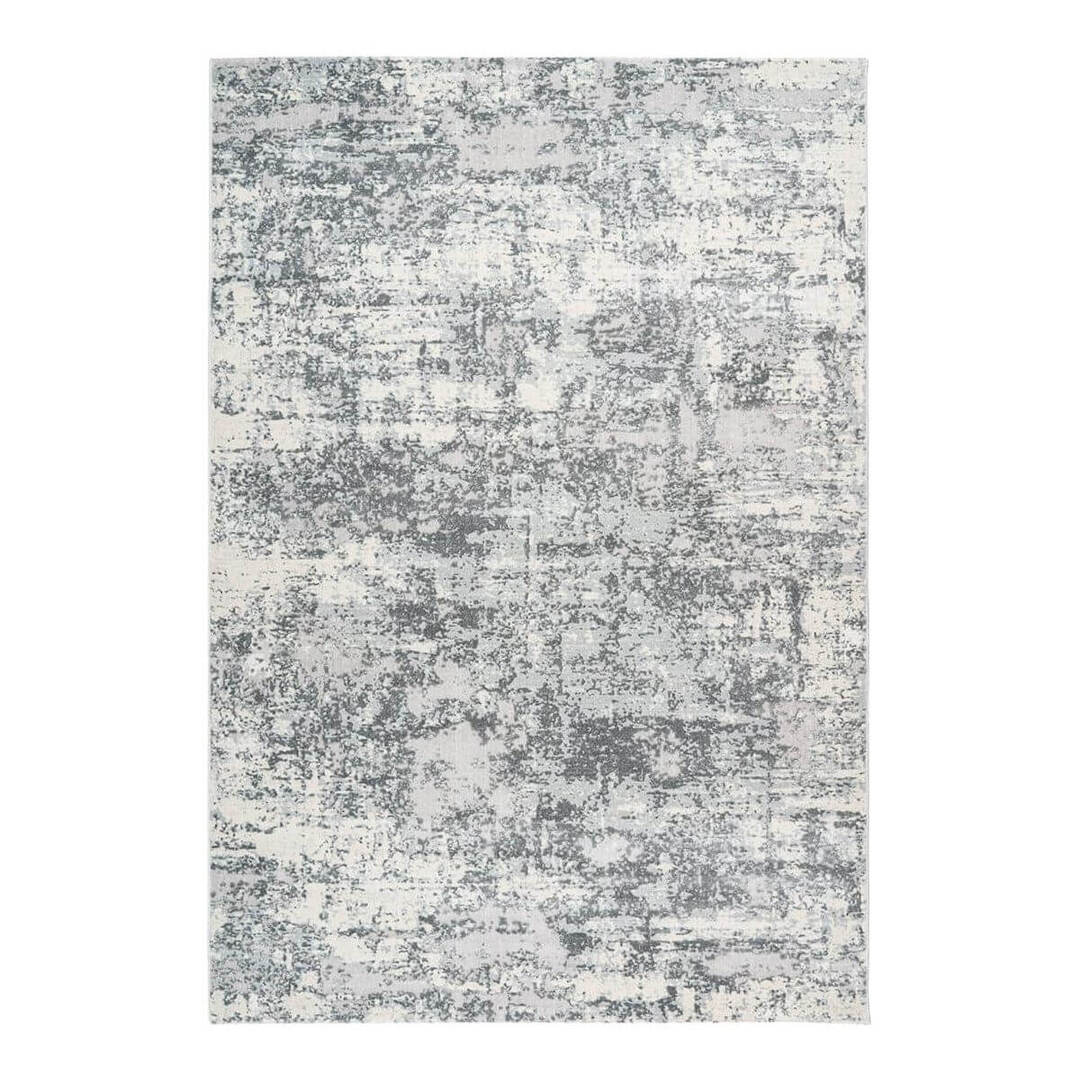 Tapis rayé vintage en polyester Argenté 160x230 PARIS | Leroy Merlin