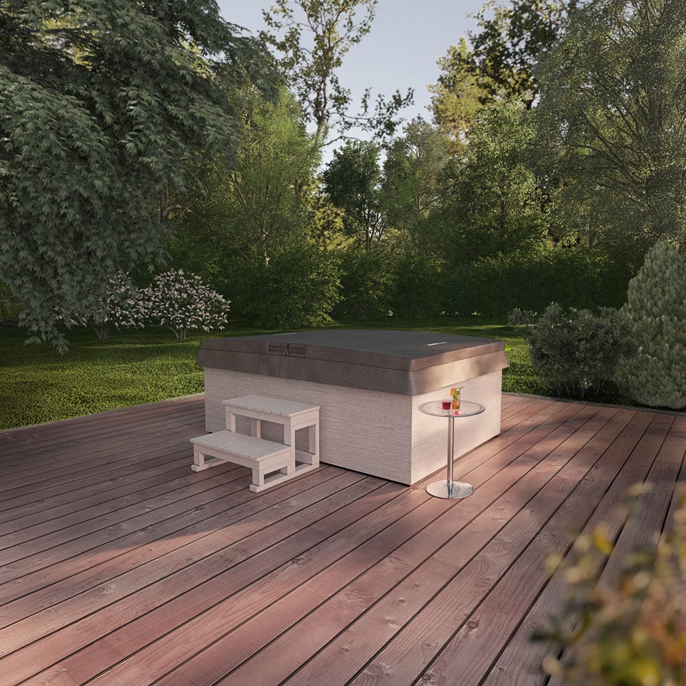 Home Deluxe - Jacuzzi d'extérieur NIMBUS - avec escalier et couverture ...