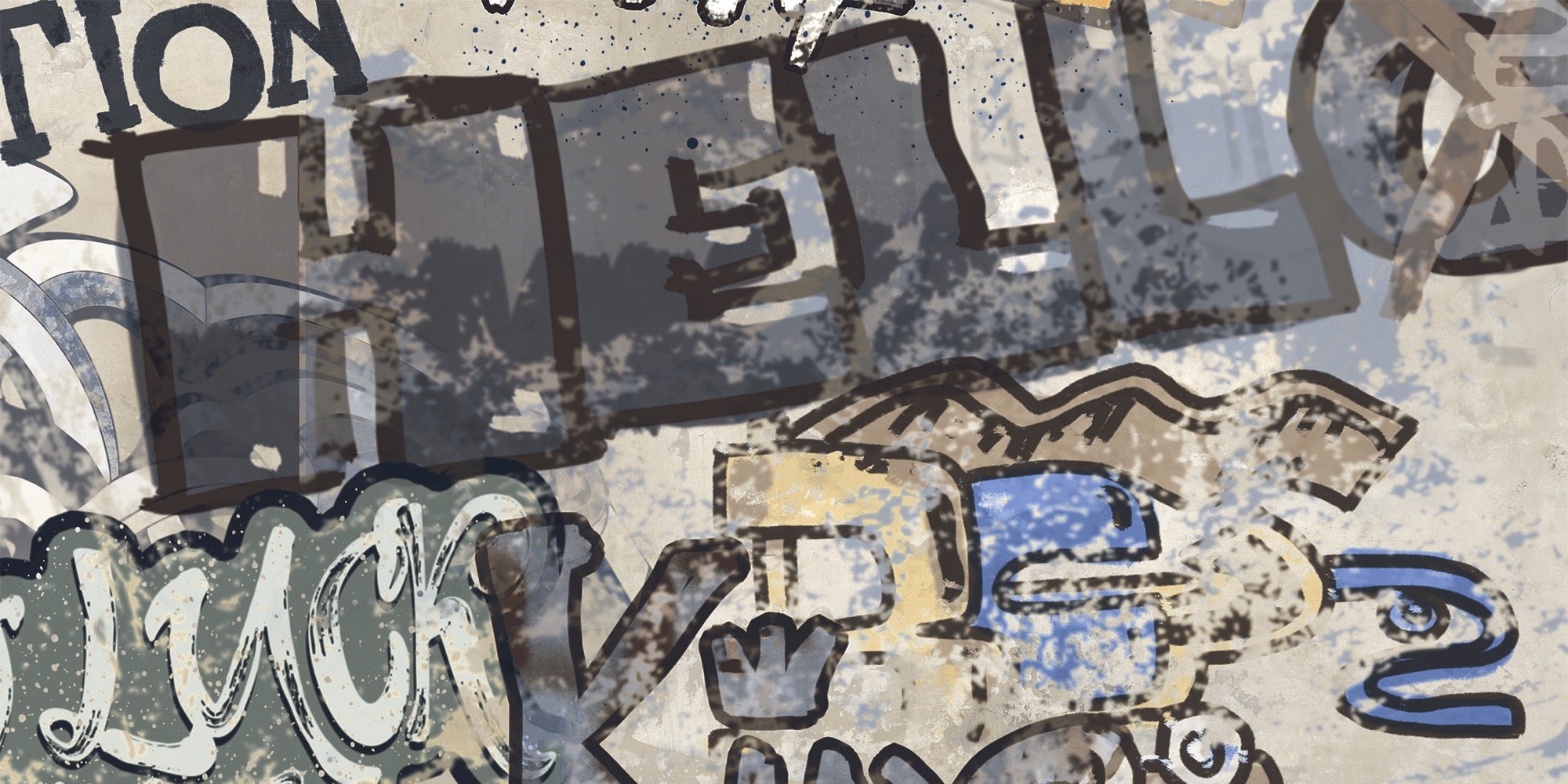 Revestimiento En Gres Porcelánico Decorado Graffiti Beige Rt 60X120 ...