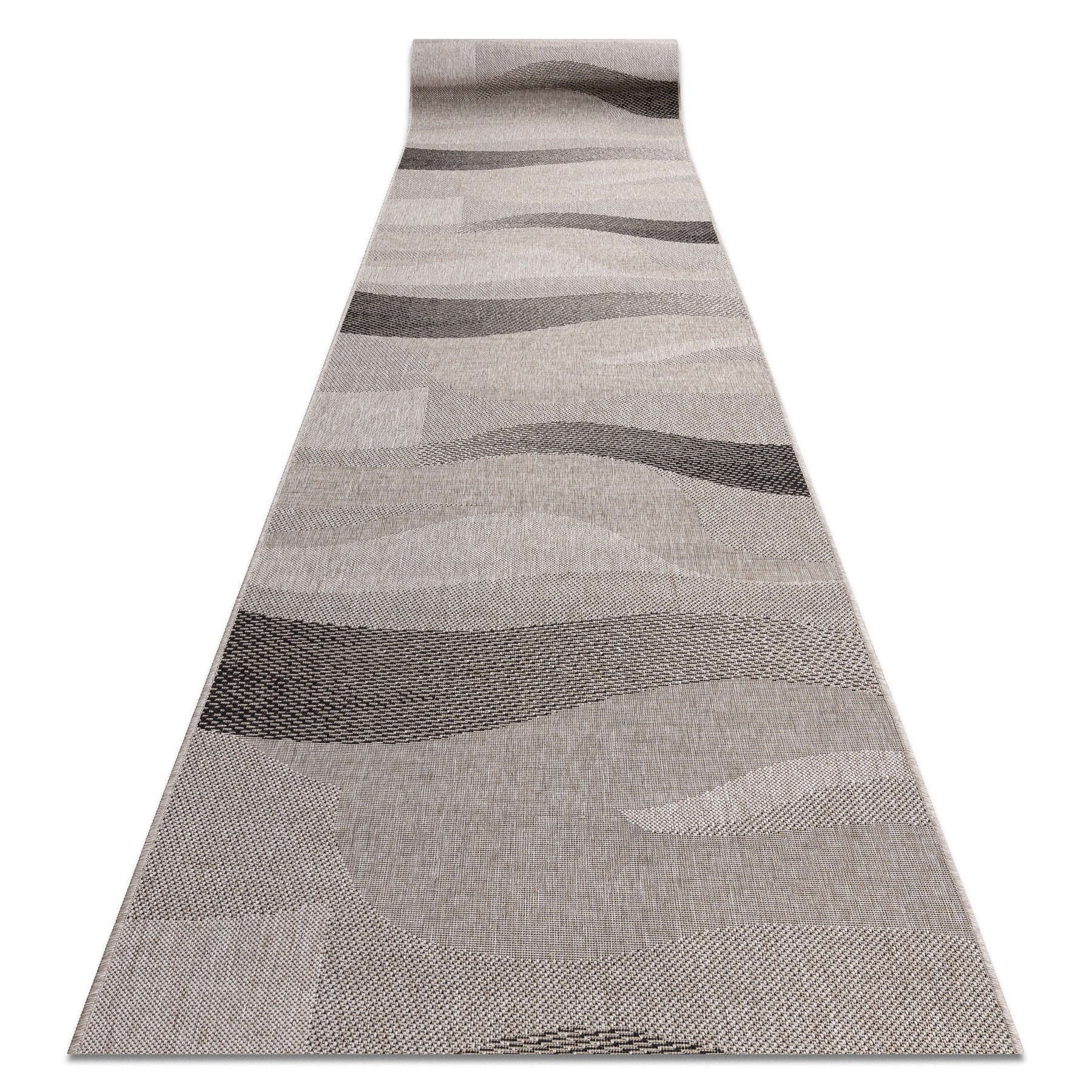Alfombra de pasillo SIZAL FLOORLUX modelo 20212 plateado/negro 100 cm ...