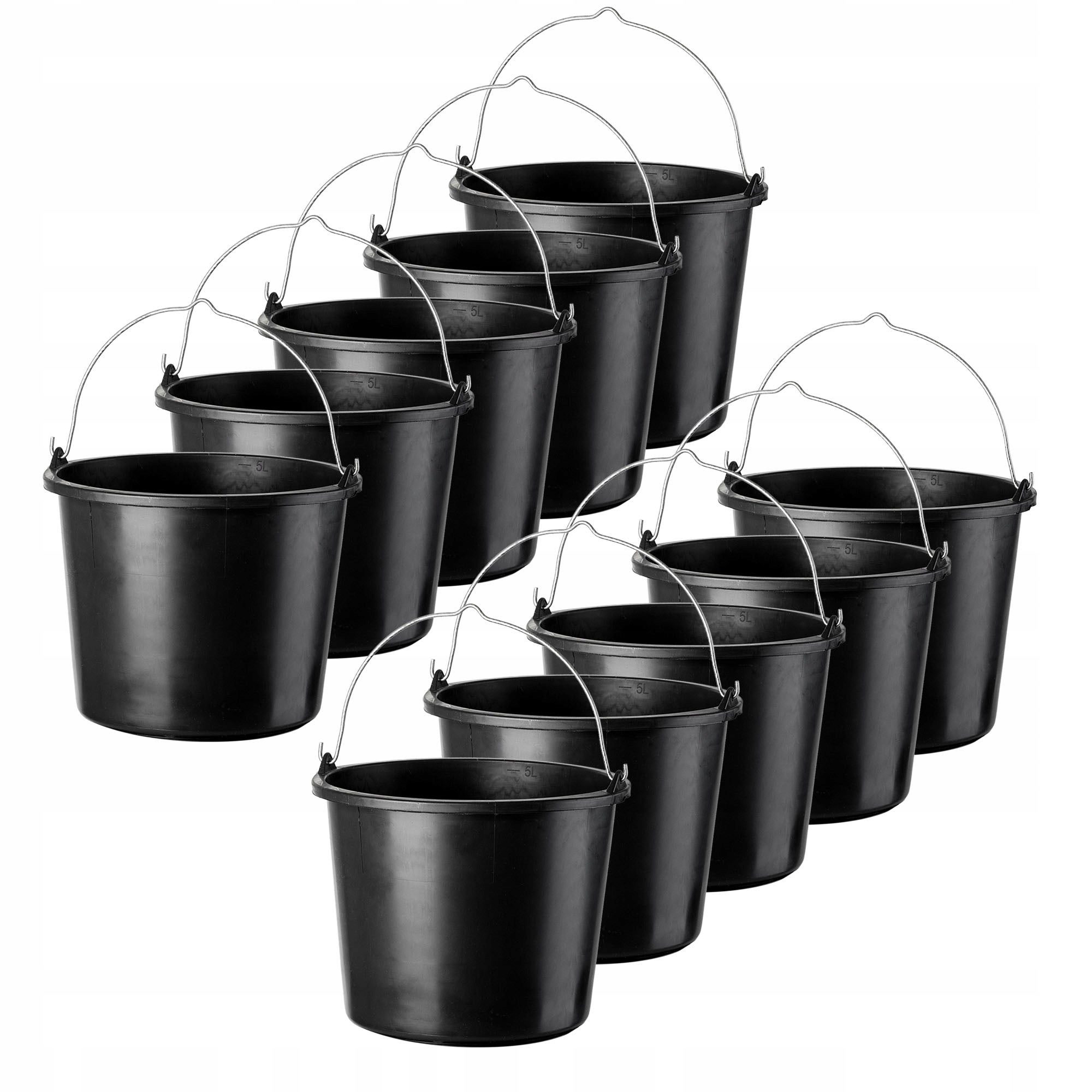 KADAX Seau à mortier en plastique avec poignée Noir 12 l, Polypropylène ...