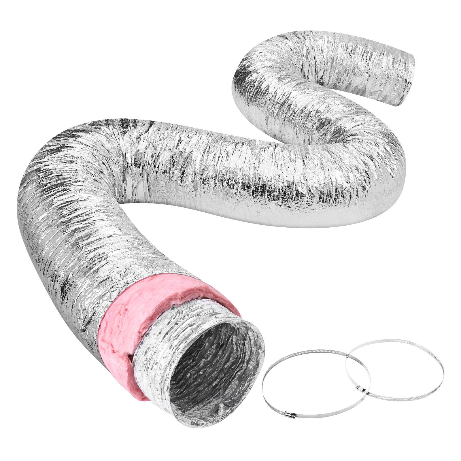 Tuyau Flexible Isolé VEVOR 108x7620 mm Conduit d'Aération Isolant ...