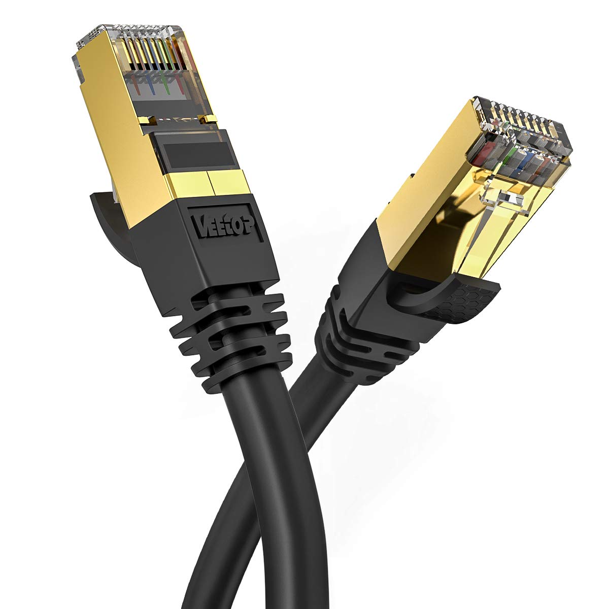 Cable Ethernet Cat8, 5 m, 2000 MHz, conectores RJ45 chapados en oro ...