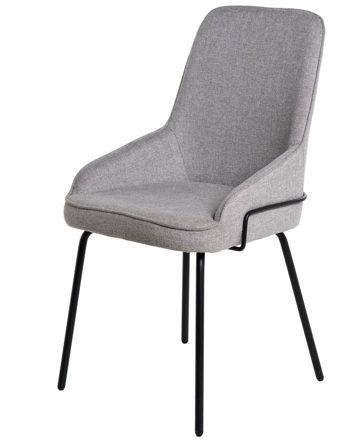 Chaise moderne tissu gris clair et pieds métal noir Loven | Leroy Merlin