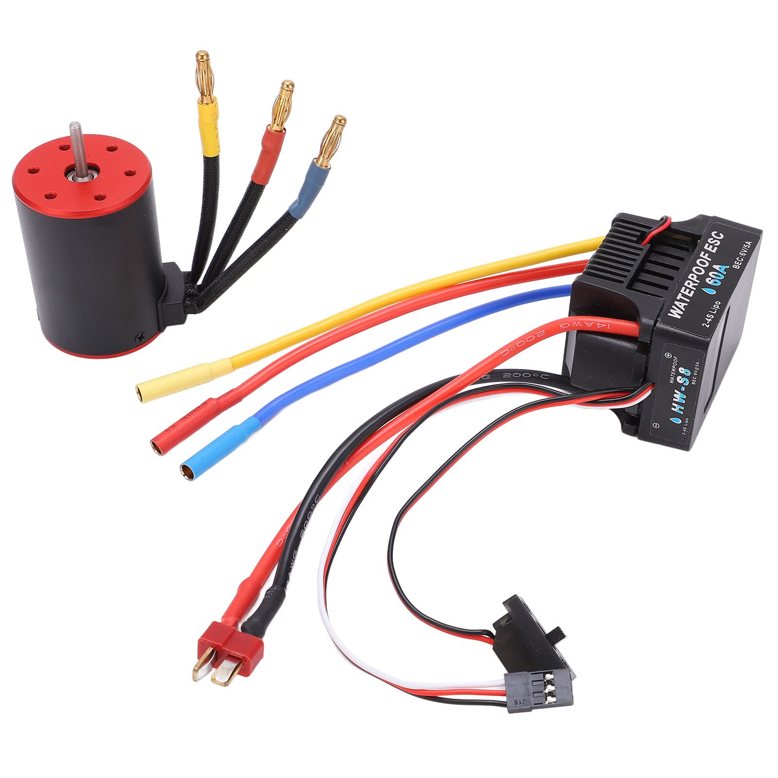 Moteur sans balais étanche 60A ESC, ensemble combiné de régulateur ...