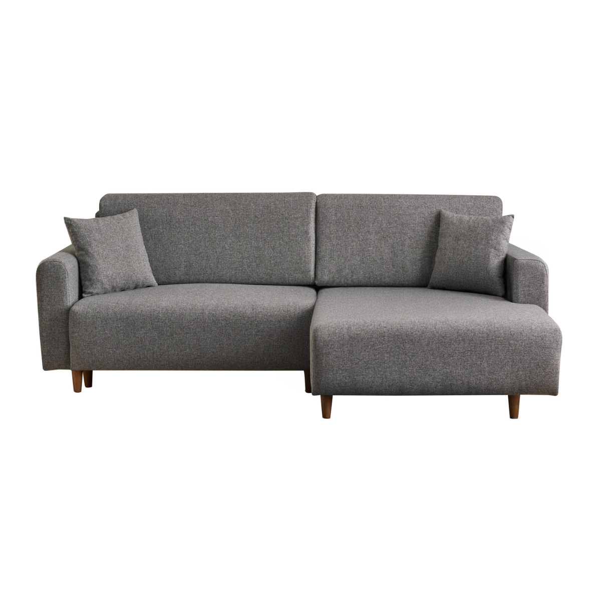 Sofá esquinero convertible con chaise longue a la derecha en tela L246 ...