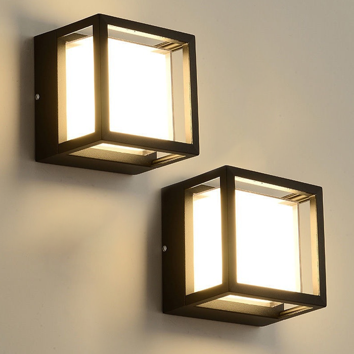 Paquete de 2 luces LED de pared para exterior, grandes luces de jardín ...