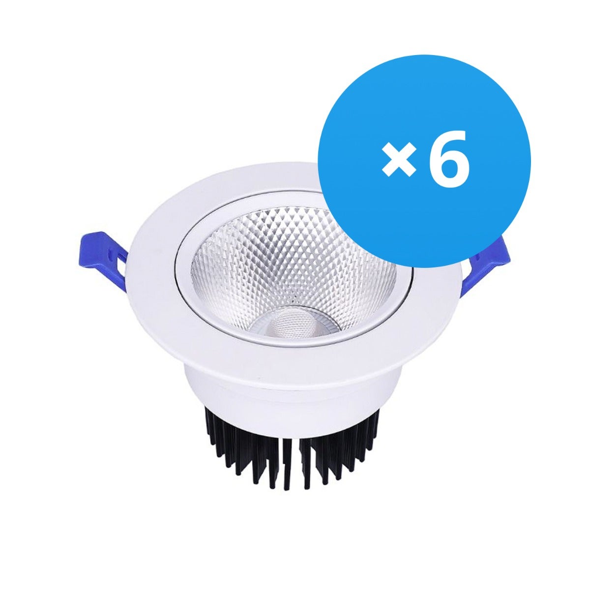 Lot 6x Downlight LED Rond inclinable 7W 560lm 60D - 930 Blanc Chaud ...
