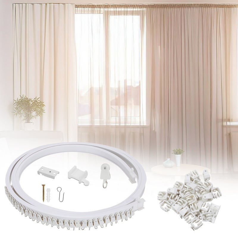 Kit de Rail de Rideau Plafond Pliable, 5M Rail de Rideau Flexible avec ...