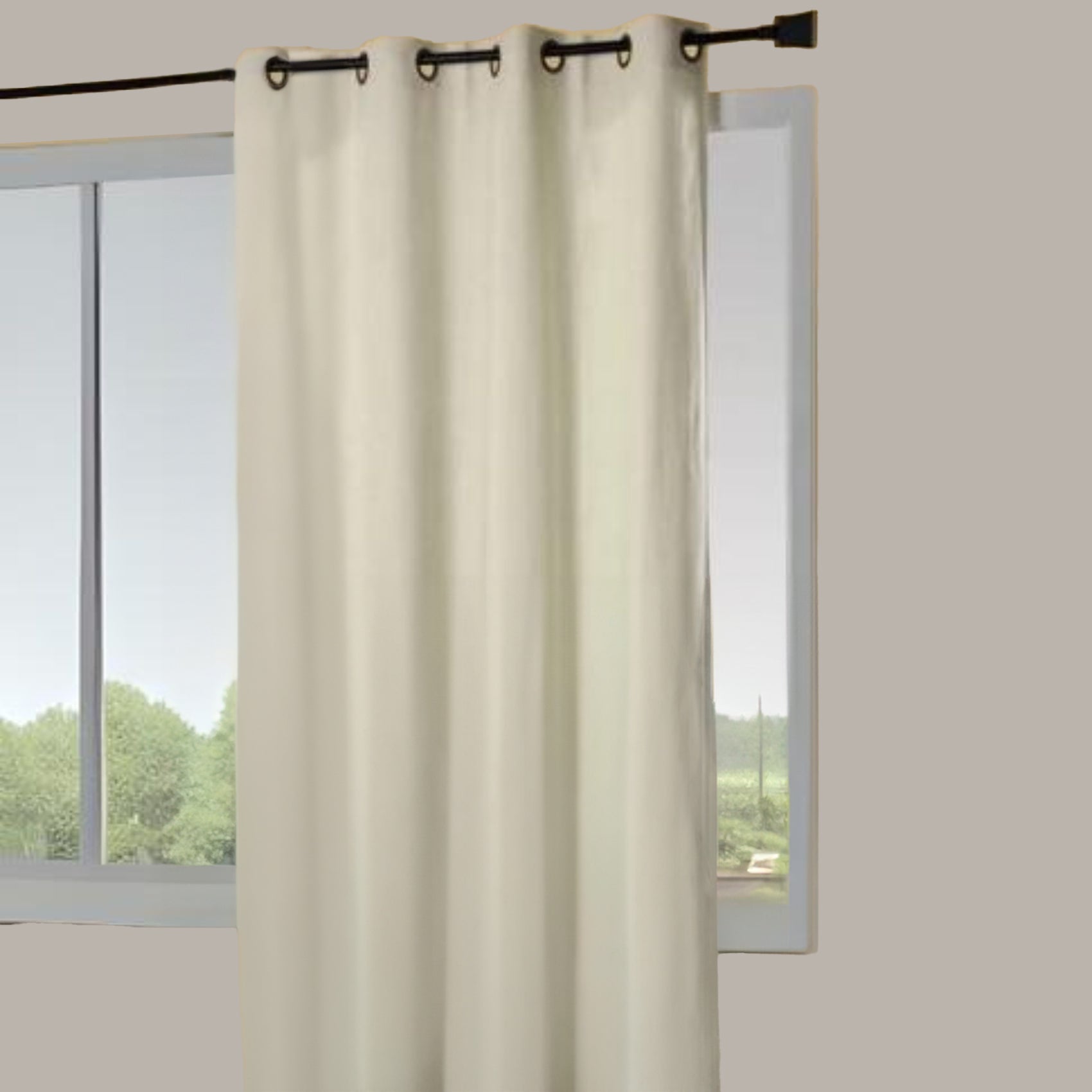 Rideau doublé 100 % occultant et face suédine unie - Beige - 140x260 cm ...