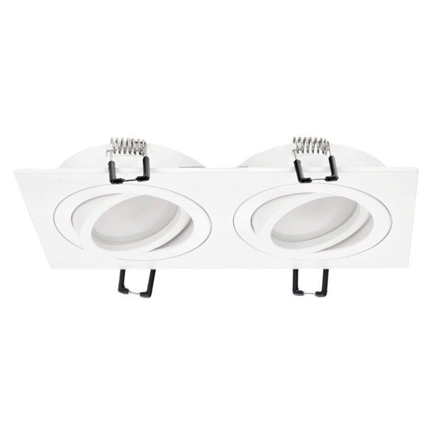 Spot encastrable au plafond Ceri 2 SQ Blanc IP20 carré double blanc ...