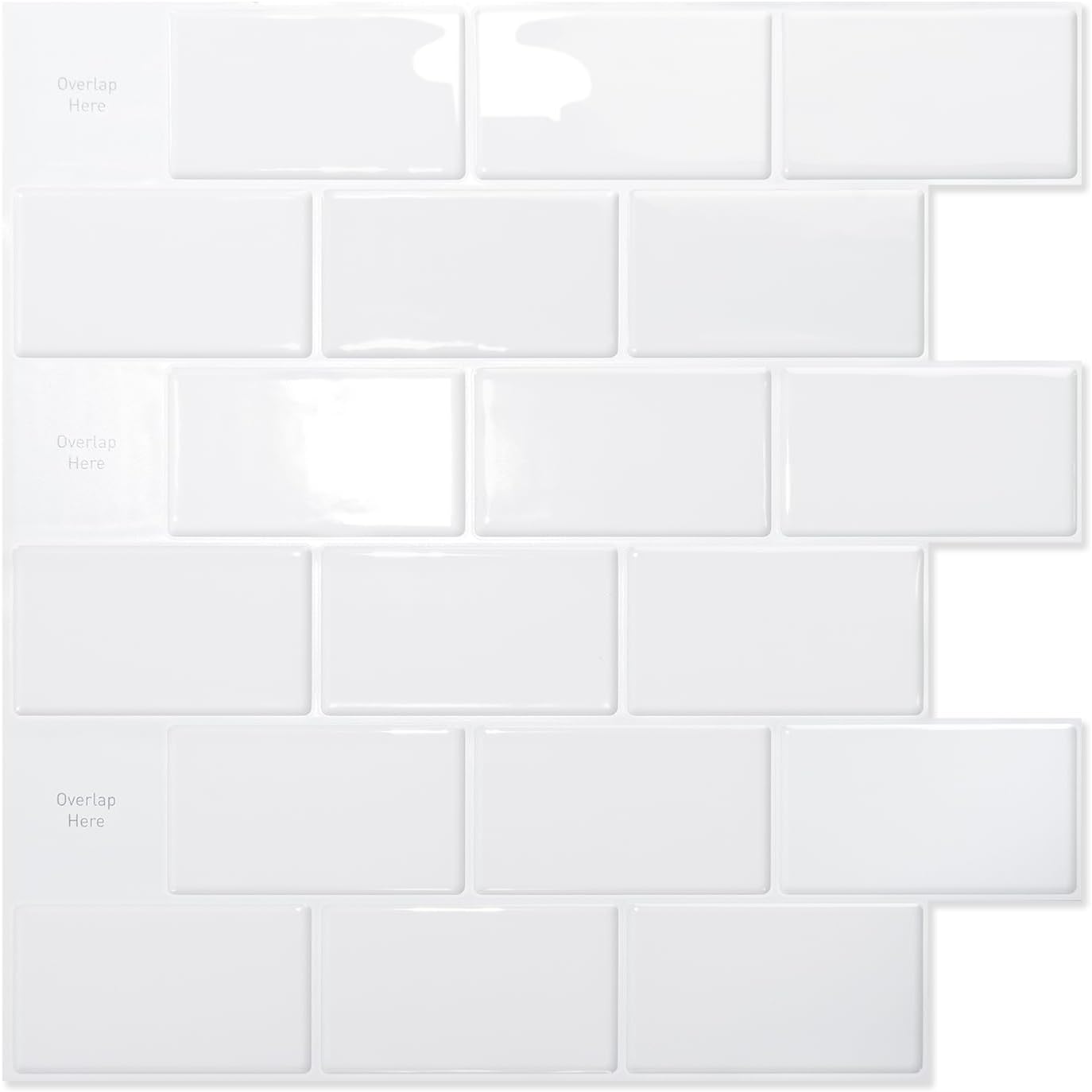 30 x 30 cm - Blanco - Paquete de 20 adhesivos para salpicaderos de ...