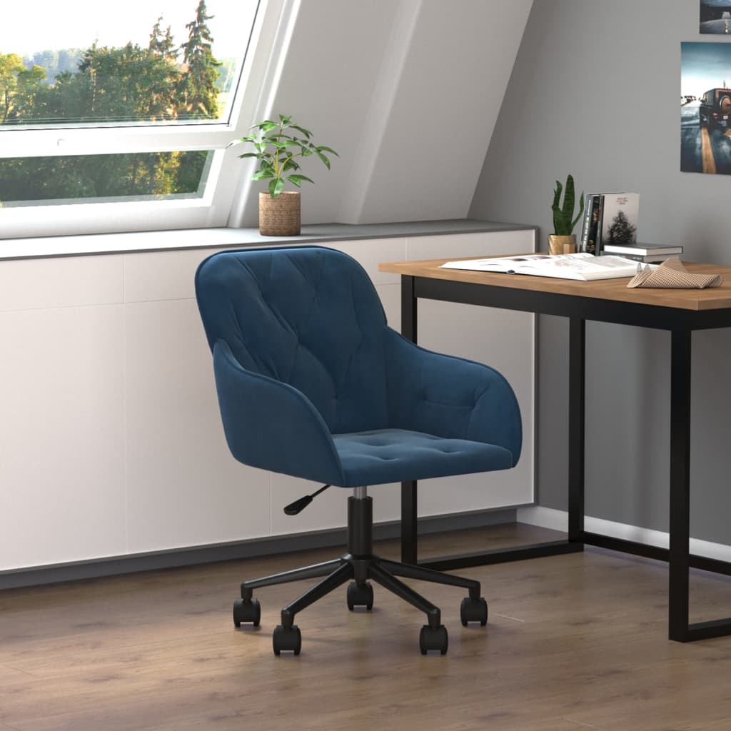 Maison Exclusive - Chaise pivotante de bureau Bleu Velours | Leroy Merlin