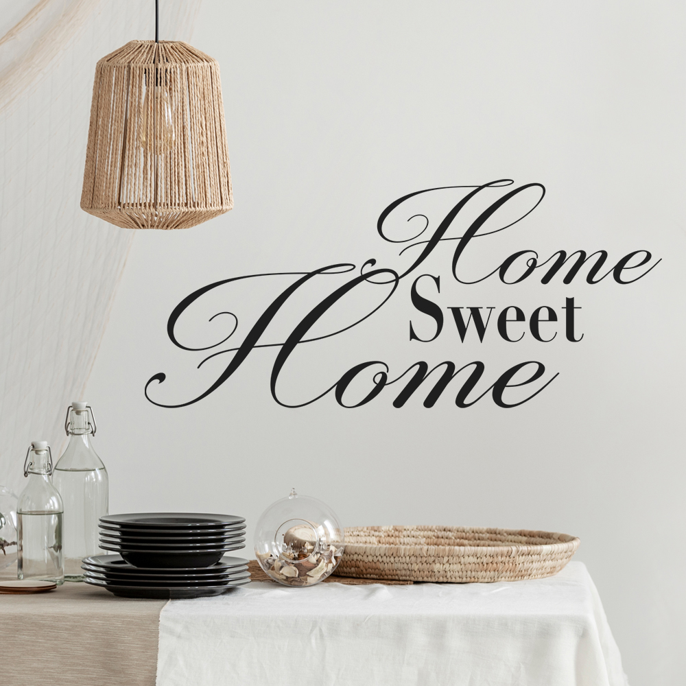 Sticker Mural - Citation Homme Sweet Home 3617689642642 - Noir - 87x186 ...