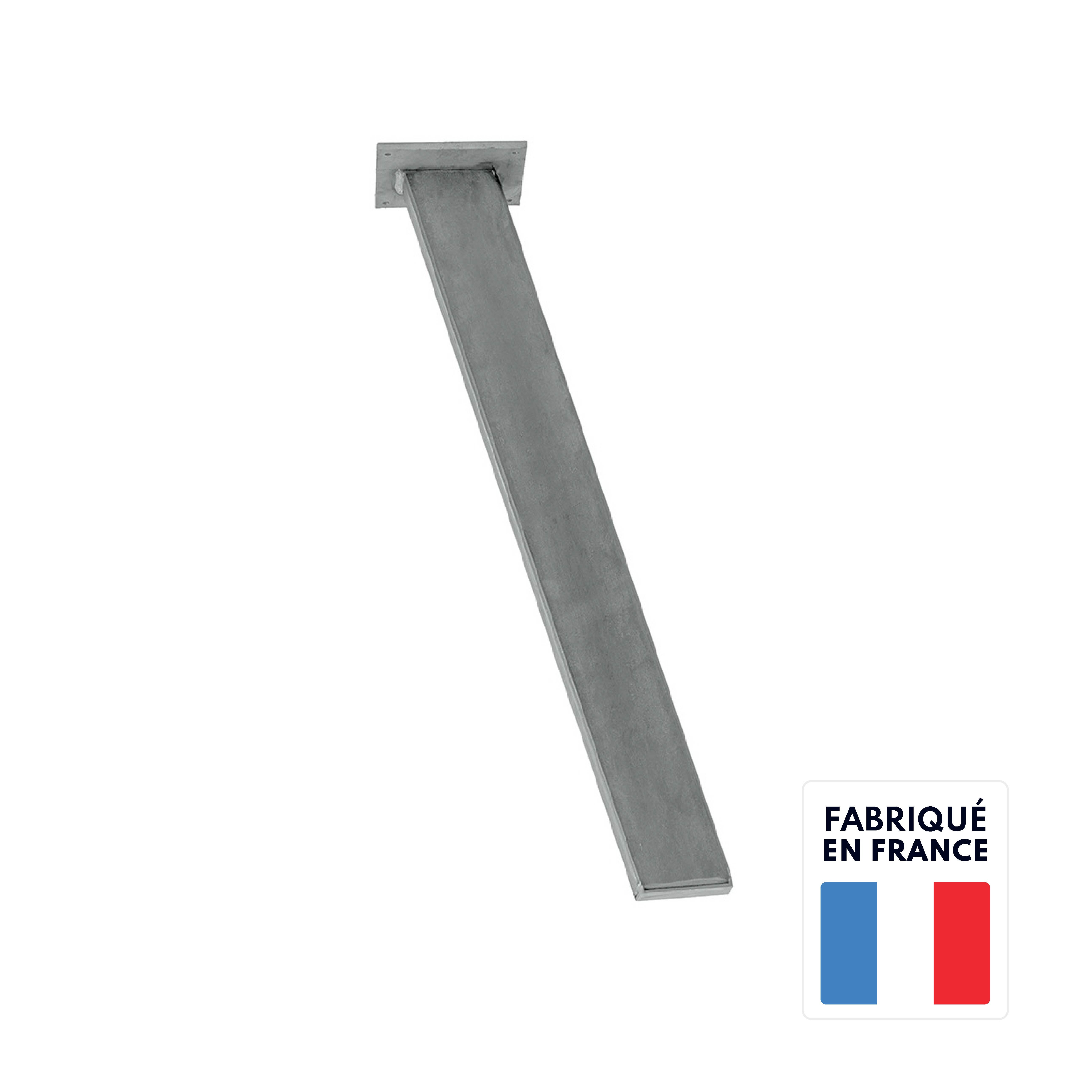 Pied rectangle incliné 71 cm – Gris souris mat - RAL 7005 | Leroy Merlin