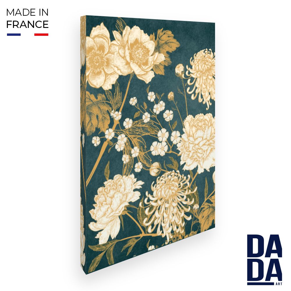 Toile Fleurs dorées / 75x112cm / Fabriqué en France / DADA ART | Leroy ...