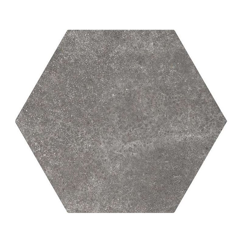 Carrelage sol / mur hexagonal effet ciment gris anthracite 17,5x20 cm ...