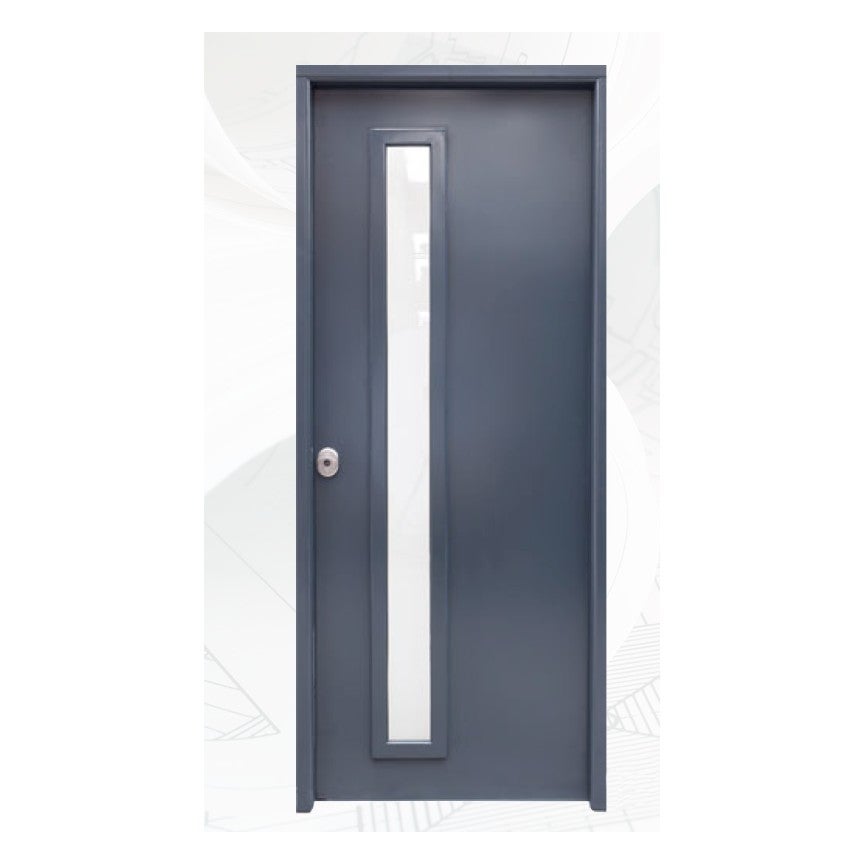 Porte d'entrée en acier M1110-CRL gris anthracite - Poussant Droit ...