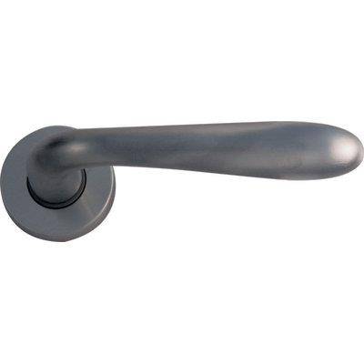 POIGNÉE DE PORTE BLINDÉE RONDE 'DROP' ROSE Droite - chrome satiné ...