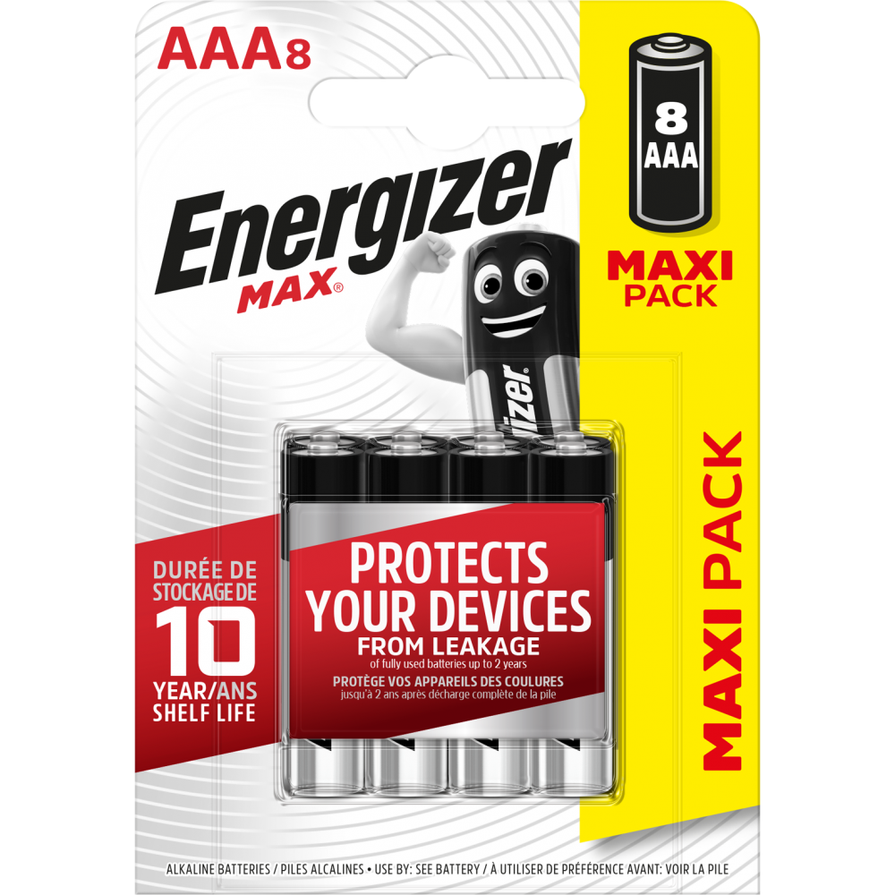 Confezione da 8 batterie alcaline aaa Max, 1,2 V, ENERGIZER | Leroy Merlin