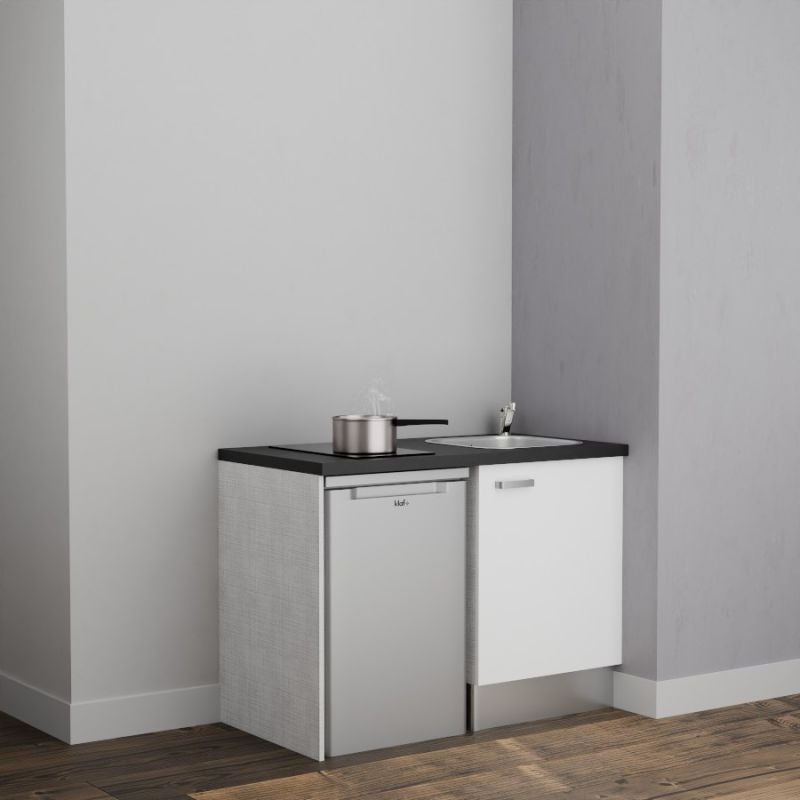 Kitchenette K08L-PT - 120 cm avec plan de travail et évier - Façade ...