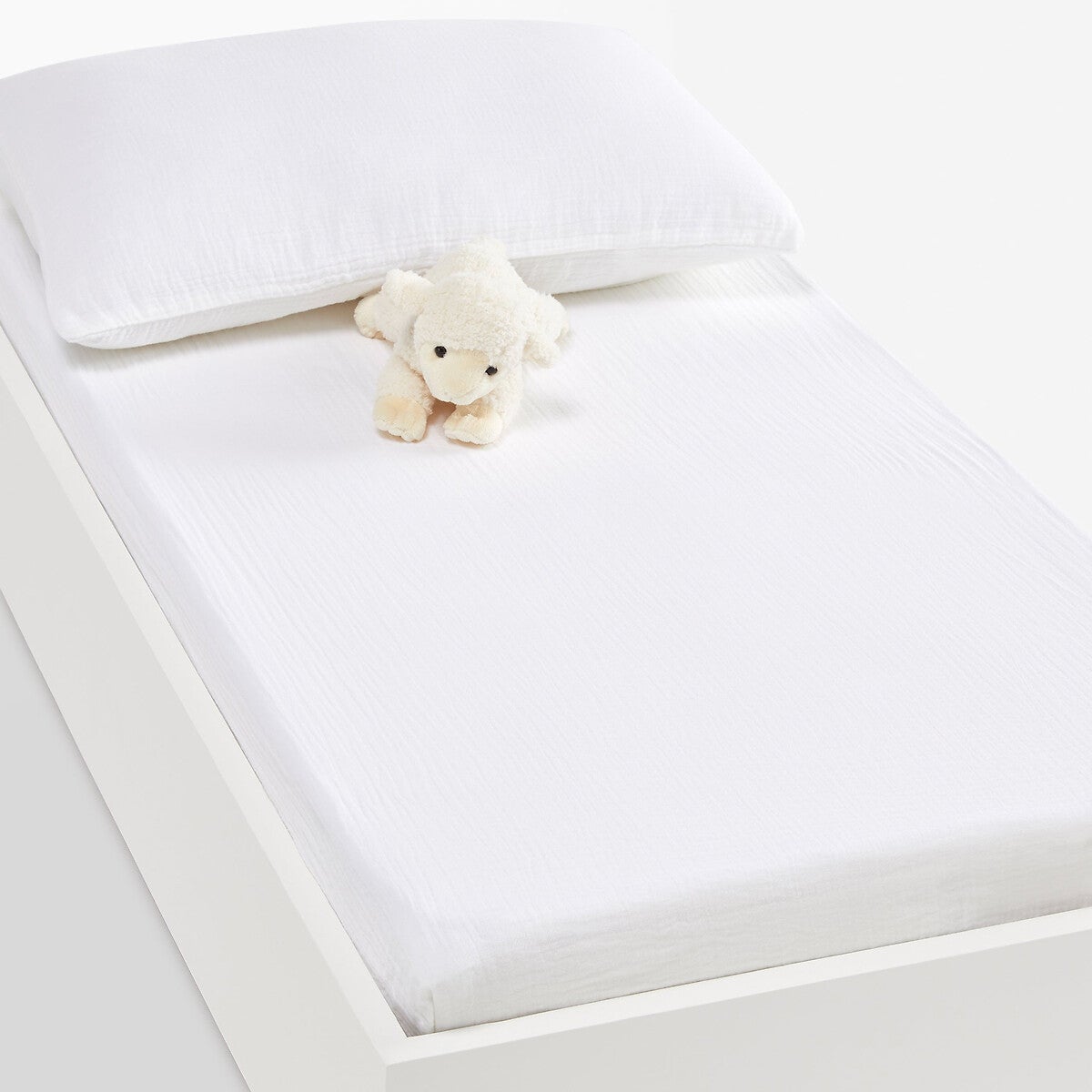Drap-housse bébé gaze de coton uni, Kumla - Blanc - 90 x 140 cm | Leroy ...