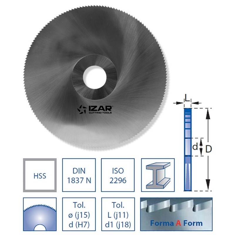 IZAR 68844 - Fresa sierra circular hss DIN1837n forma-a tin 200x6.00x32 ...