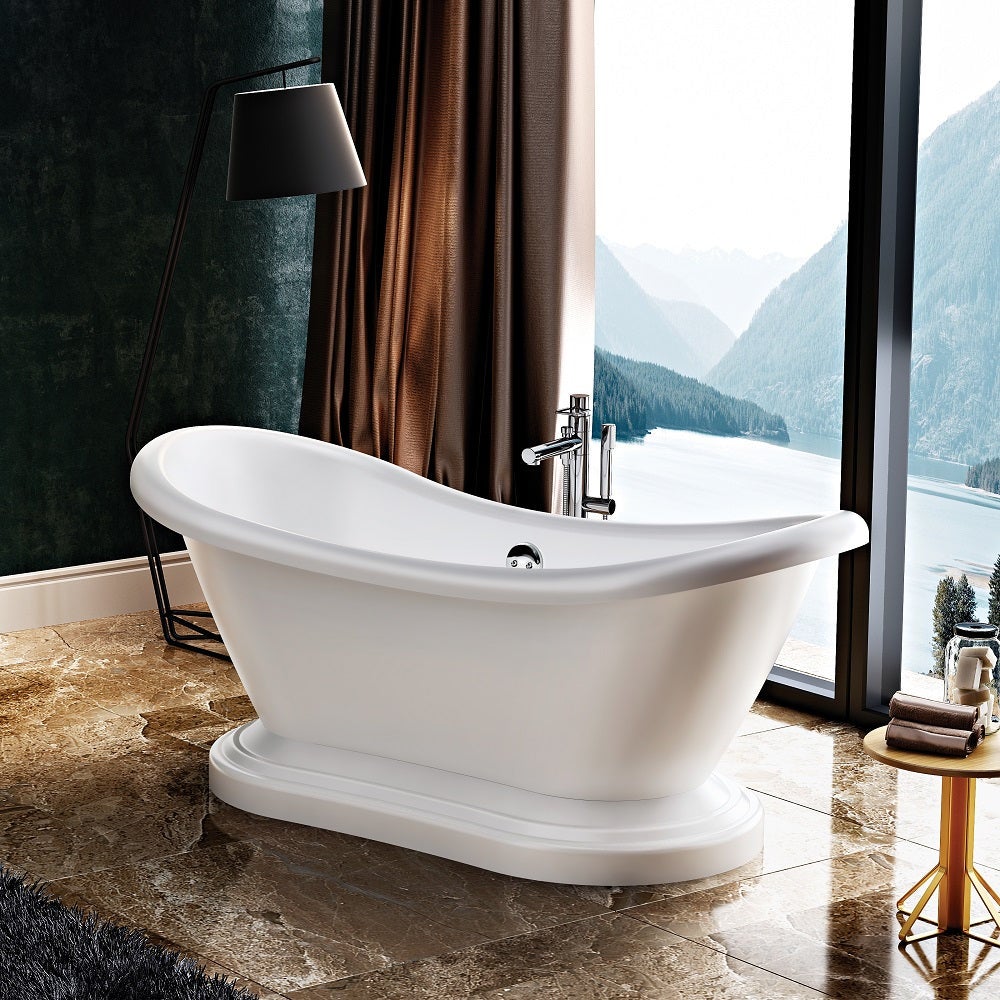 Baignoire ancienne rétro sur socle DARLINGTON Blanche 175 cm | Leroy Merlin