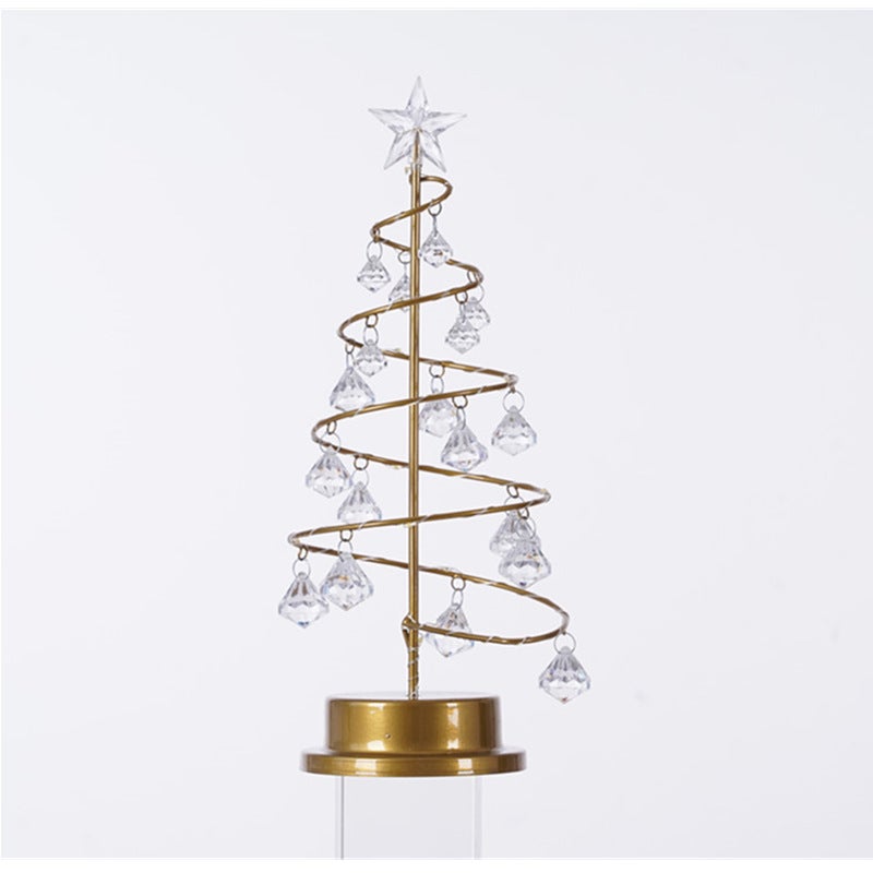 Table en métal arbre de Noël lampe spirale fer forgé décoratif Crystal ...