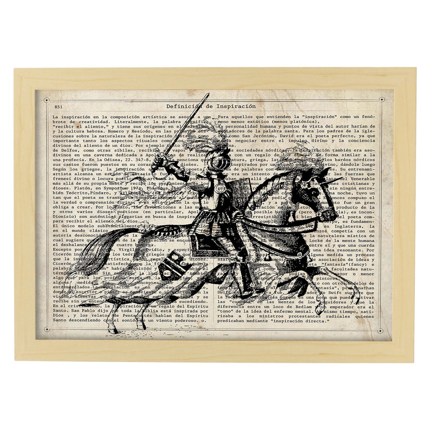 Poster De Chevalier À La Charge. Feuilles Vintage Avec Des Définitions ...