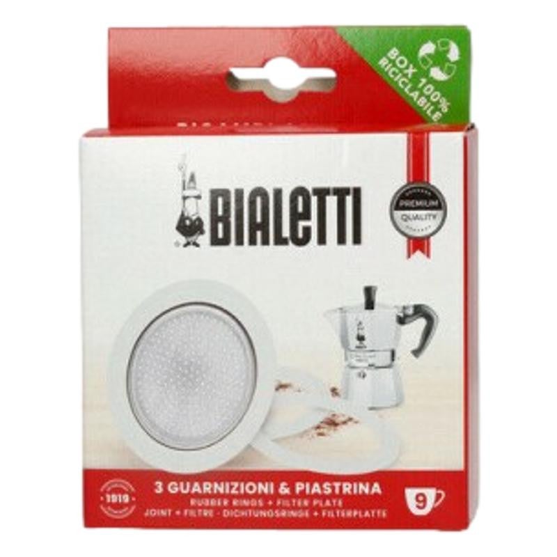 Bialetti Ricambi, Include 3 Guarnizioni e 1 Piastrina, Compatibili con Moka Express 9 tazze e ...