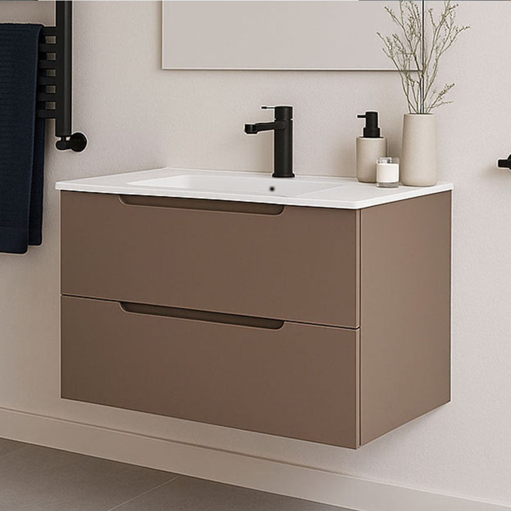 Kibath Mueble de baño con Lavabo, mod. VICTORIA 100x45 cm acabado Moka ...