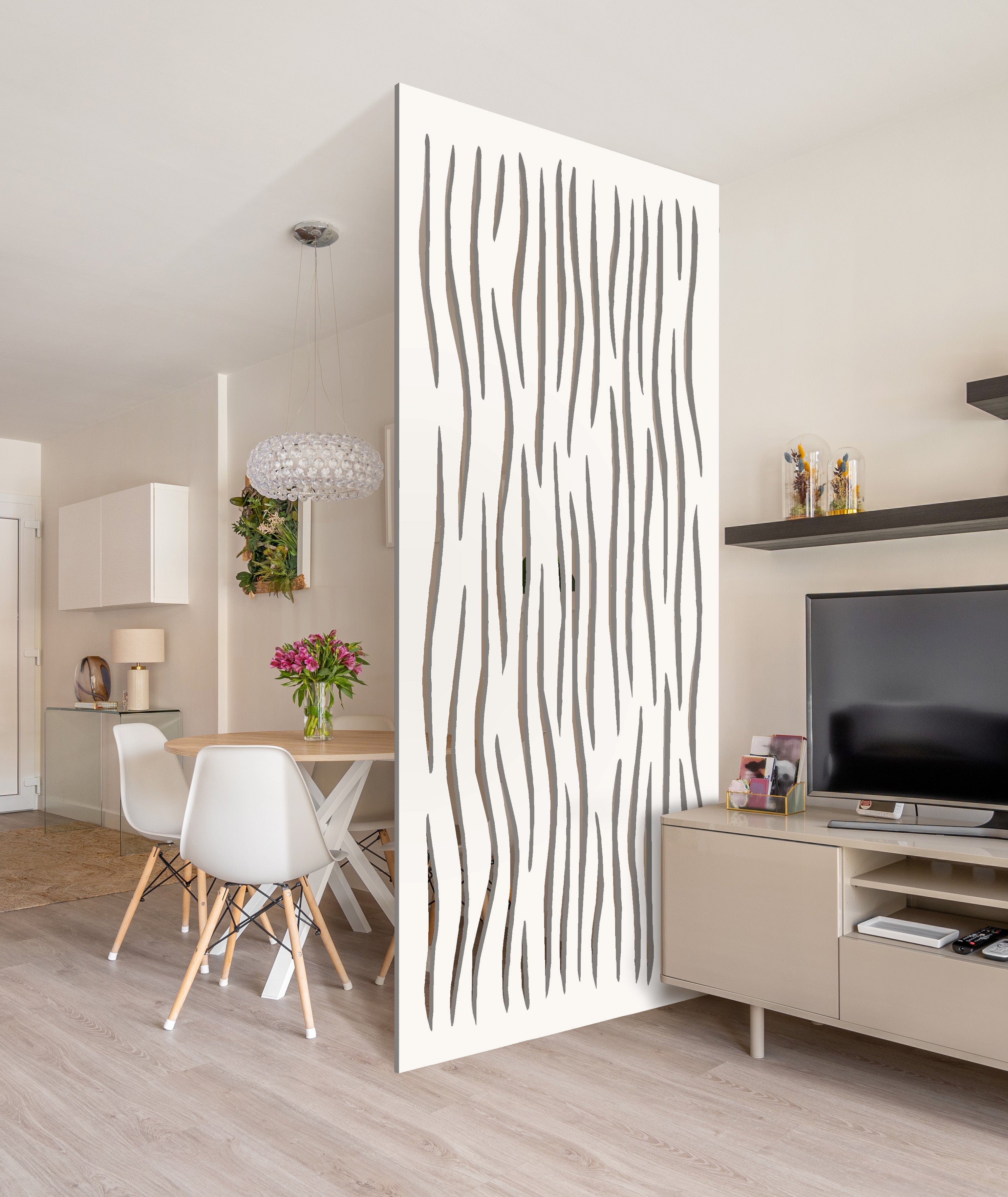 Claustra décoratif mural Lianes en PVC blanc - Largeur 100 cm x Hauteur ...