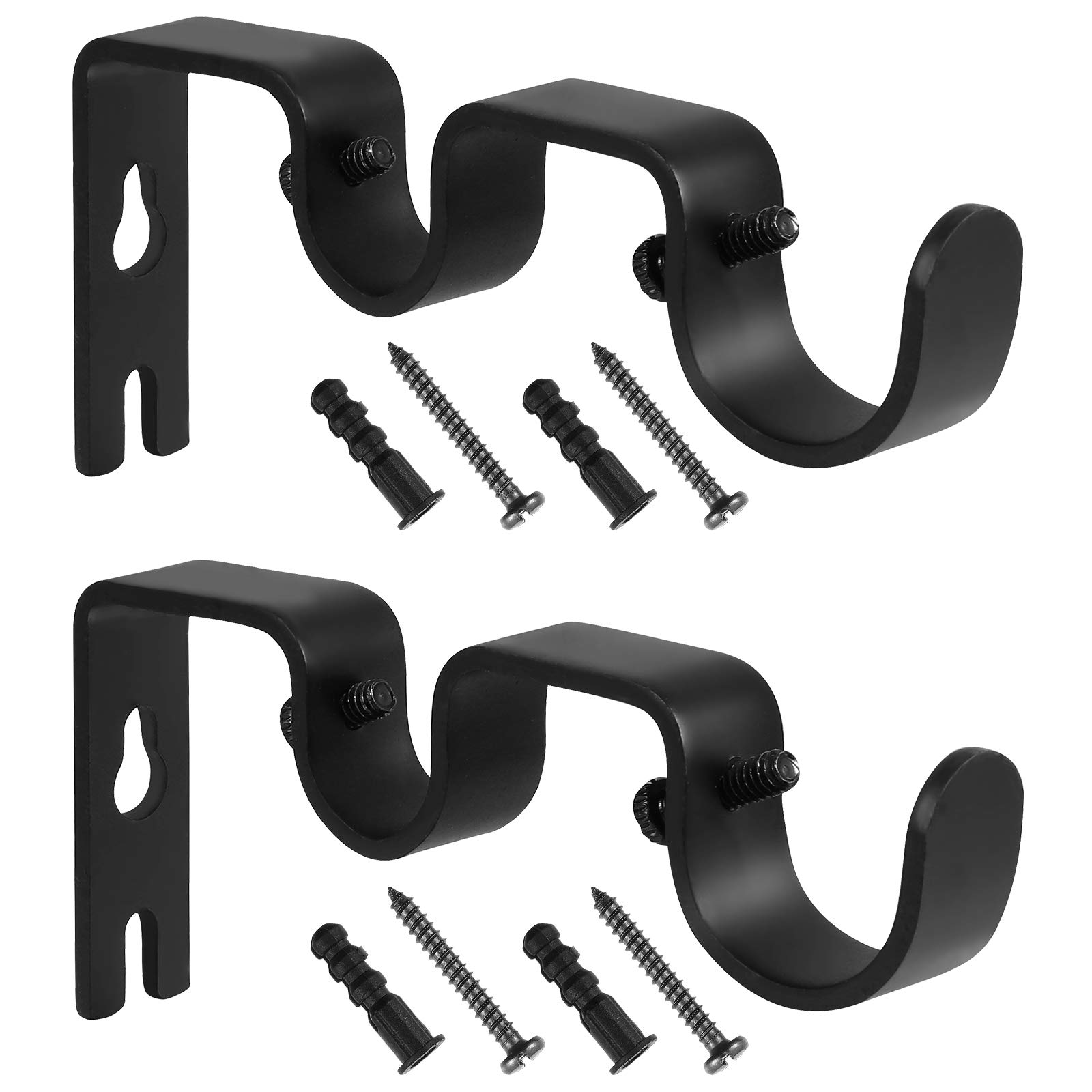 2pcs Double Tringle à Rideau Pole Holder Rideau Drapery Rod Supports 18 ...